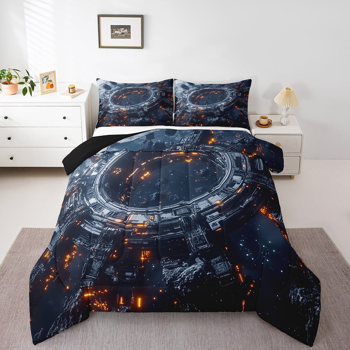 Outer Space Bedding Set Planet Galaxy Twin Comforter Sets,Starry Sky ...