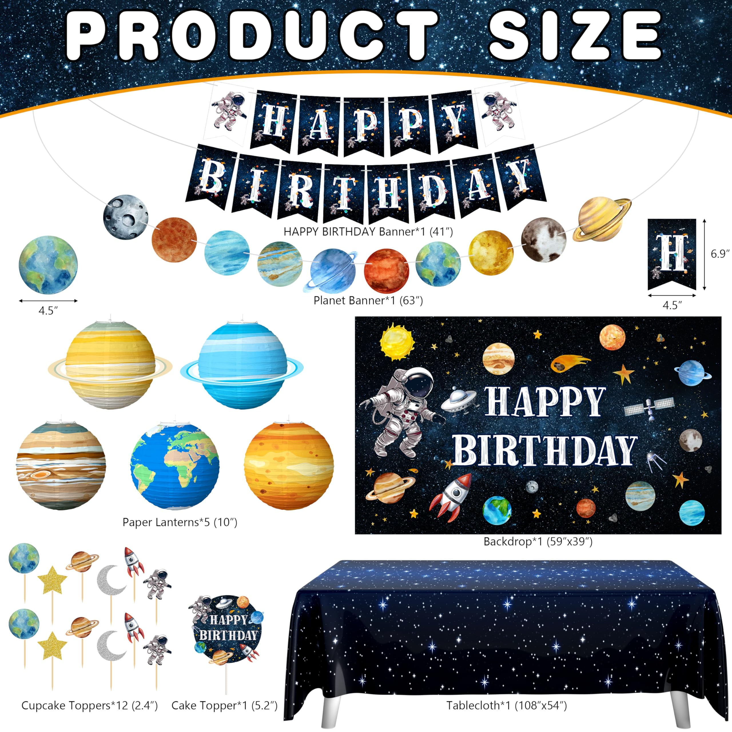 Outer Space Birthday AJH3 Party Decorations Space Themed Party Planet ...