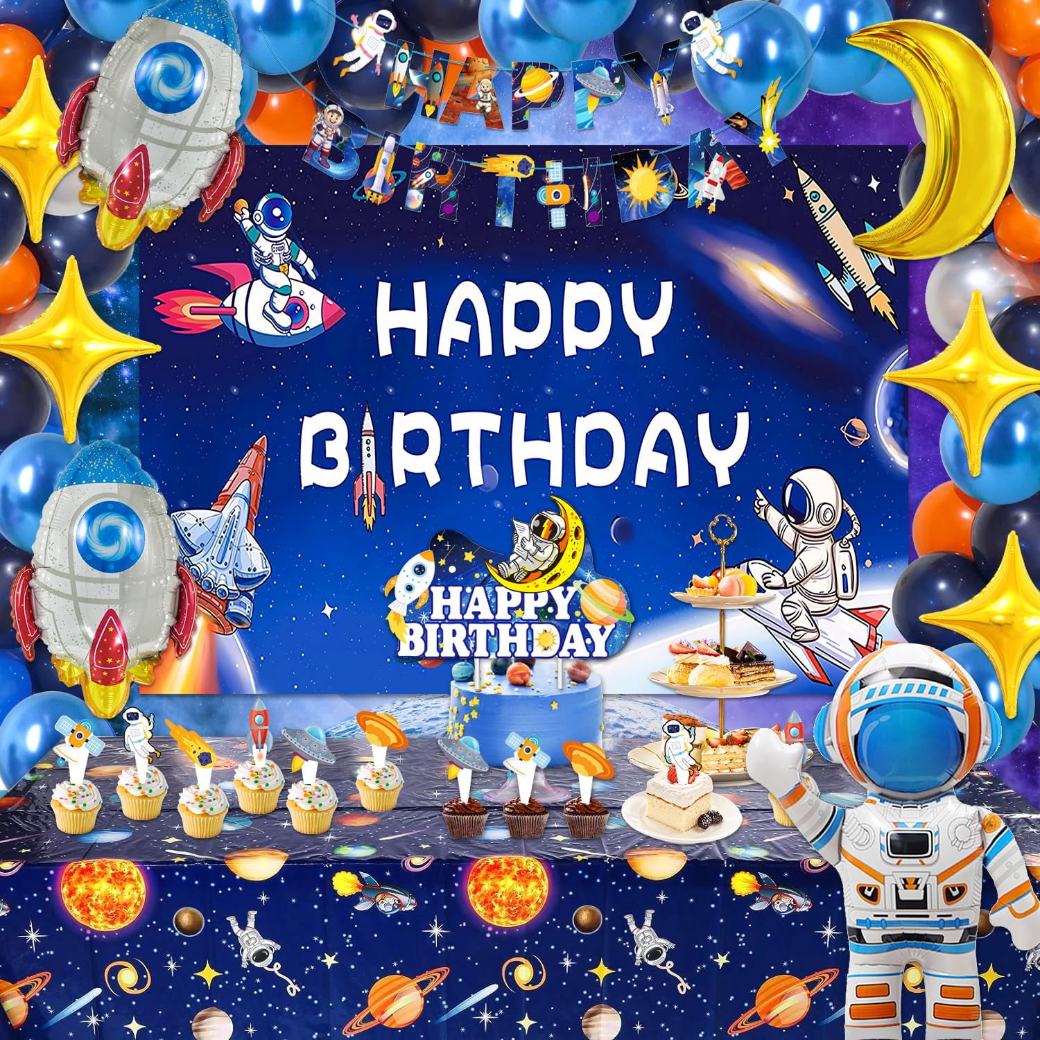 Outer Space Birthday Party Decorations, Space Themed Party Decorations ...