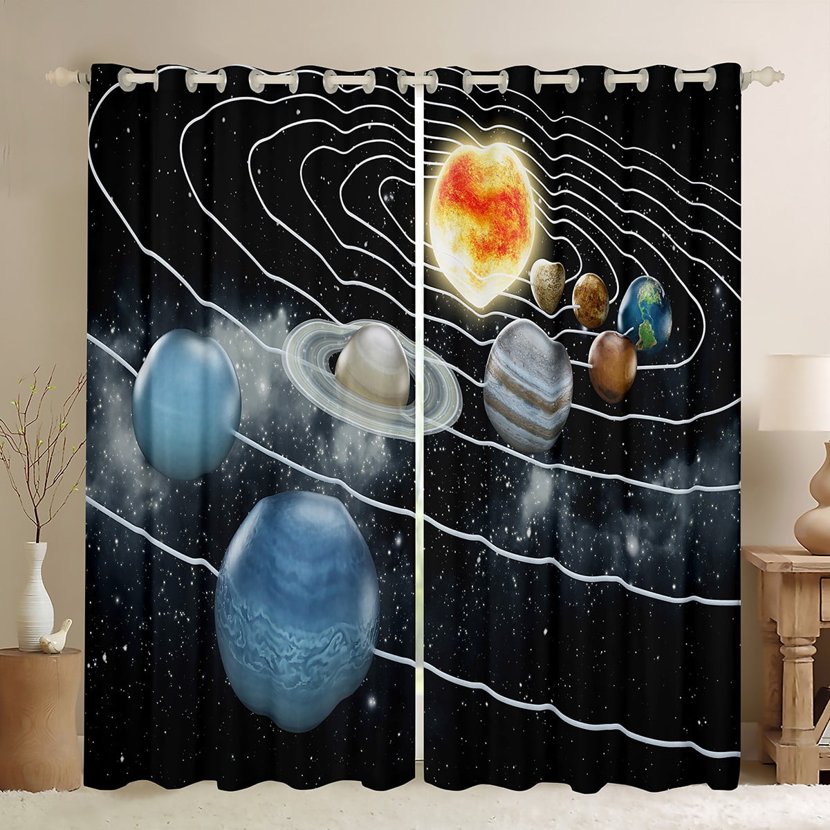Outer Space Blackout Curtains Universe Themed Decor Curtains for Boys ...