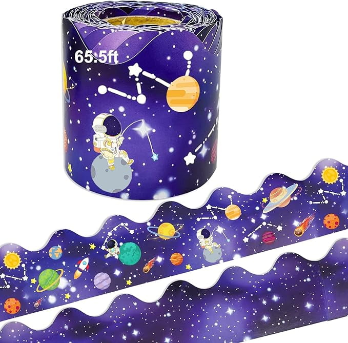 Outer Space Bulletin Board Borders Double-Sided Trim, Boho Galaxy ...