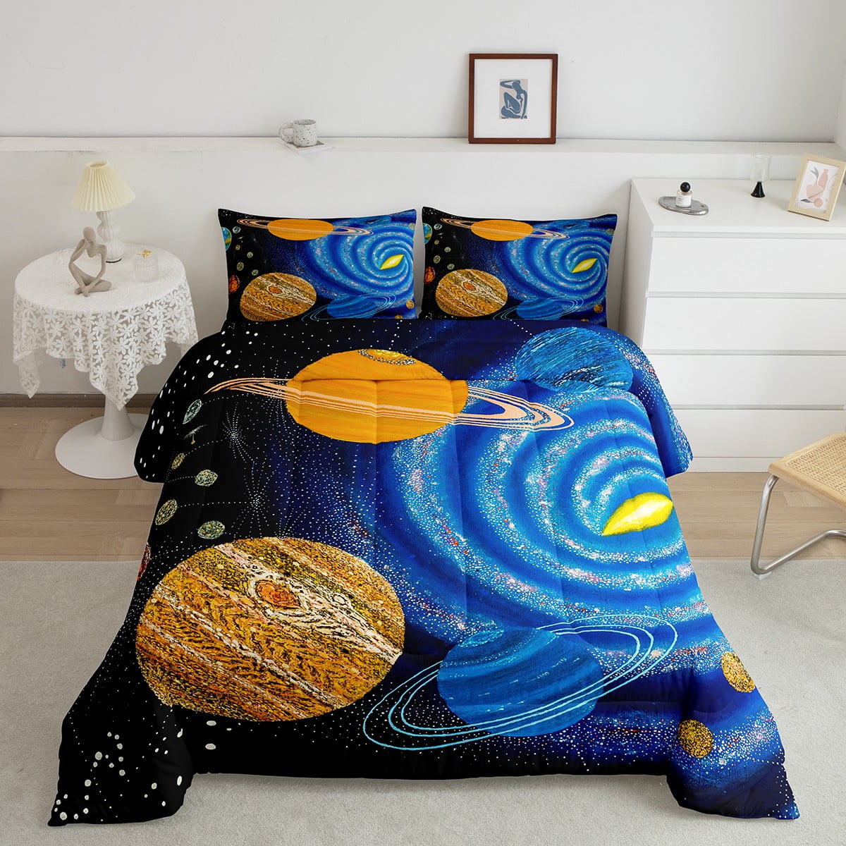 Outer Space Comforter Set Twin for Boys Girls Universe Themed Bedding ...