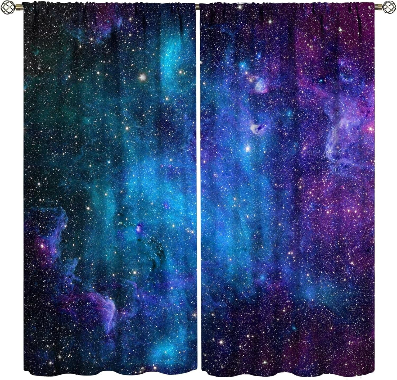 Outer Space Curtains Galaxy Stars Celestial Astronomic Planets Universe ...
