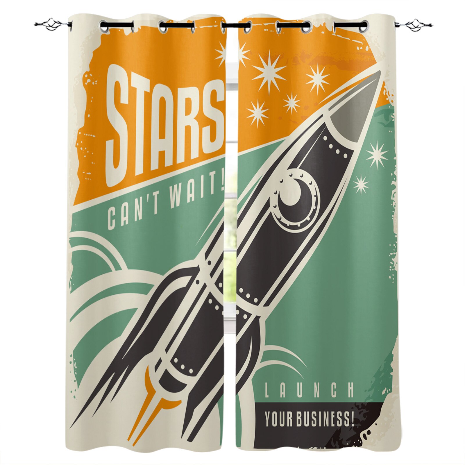 Outer Space Curtains Space Shuttle and Station View Cosmonaut Adventure on The Myst Globe Orbit ...