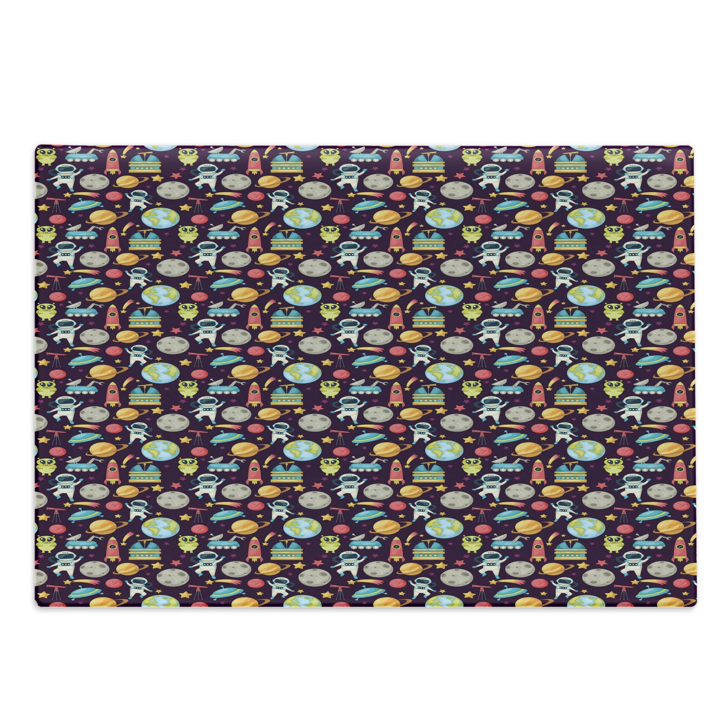 Outer Space Cutting Board, Galaxy Party Pattern Ufo Aliens Telescope ...