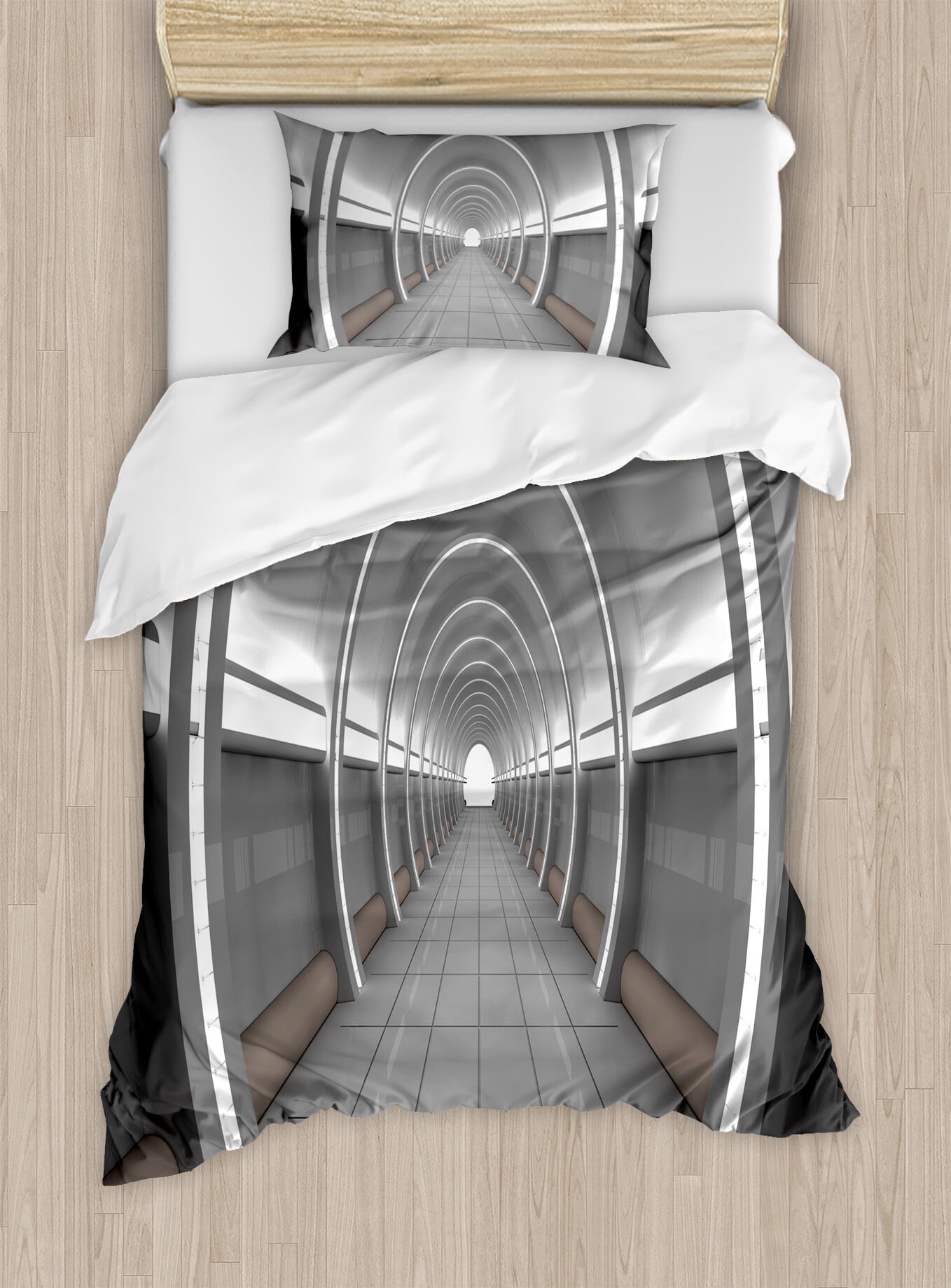 Outer Space Duvet Cover Set, Galactic Place Oval Shaped Ceiling Force ...