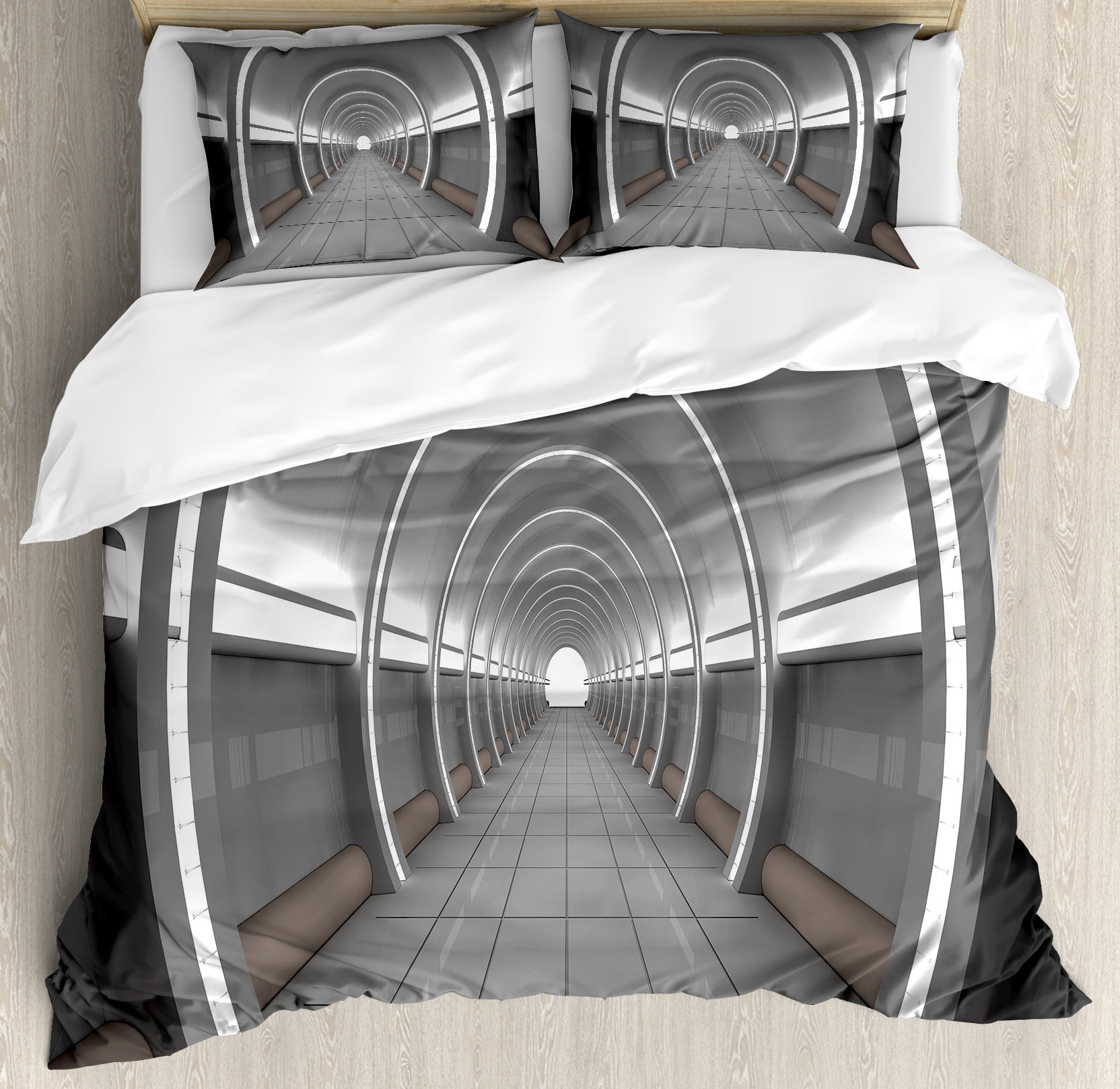 Outer Space Duvet Cover Set, Galactic Place Oval Shaped Ceiling Force ...