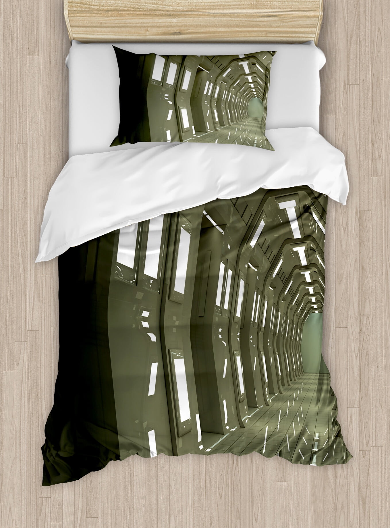 Outer Space Duvet Cover Set, Space House Sci Fi Inspired Environment ...