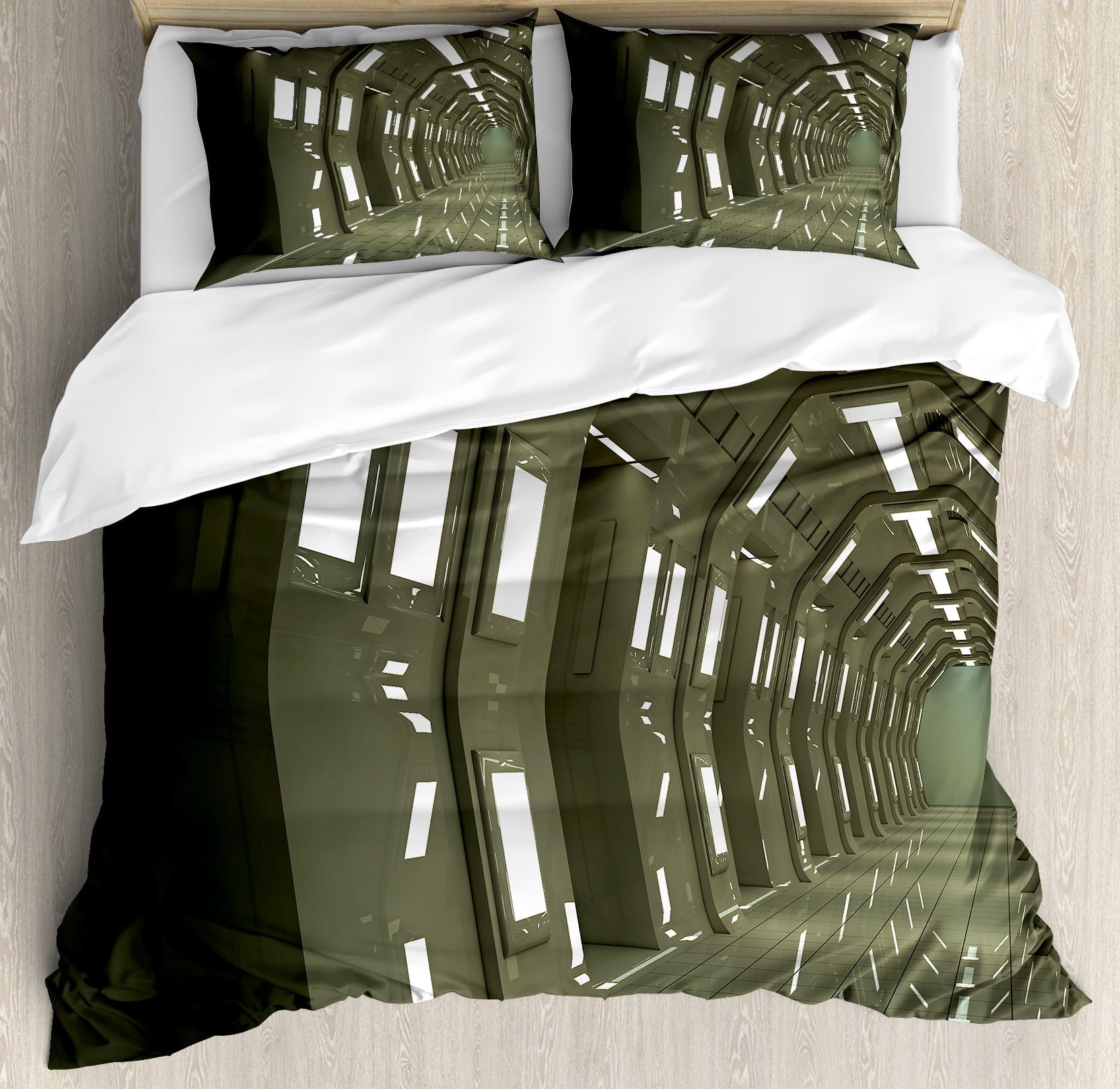 Outer Space Duvet Cover Set, Space House Sci Fi Inspired Environment ...