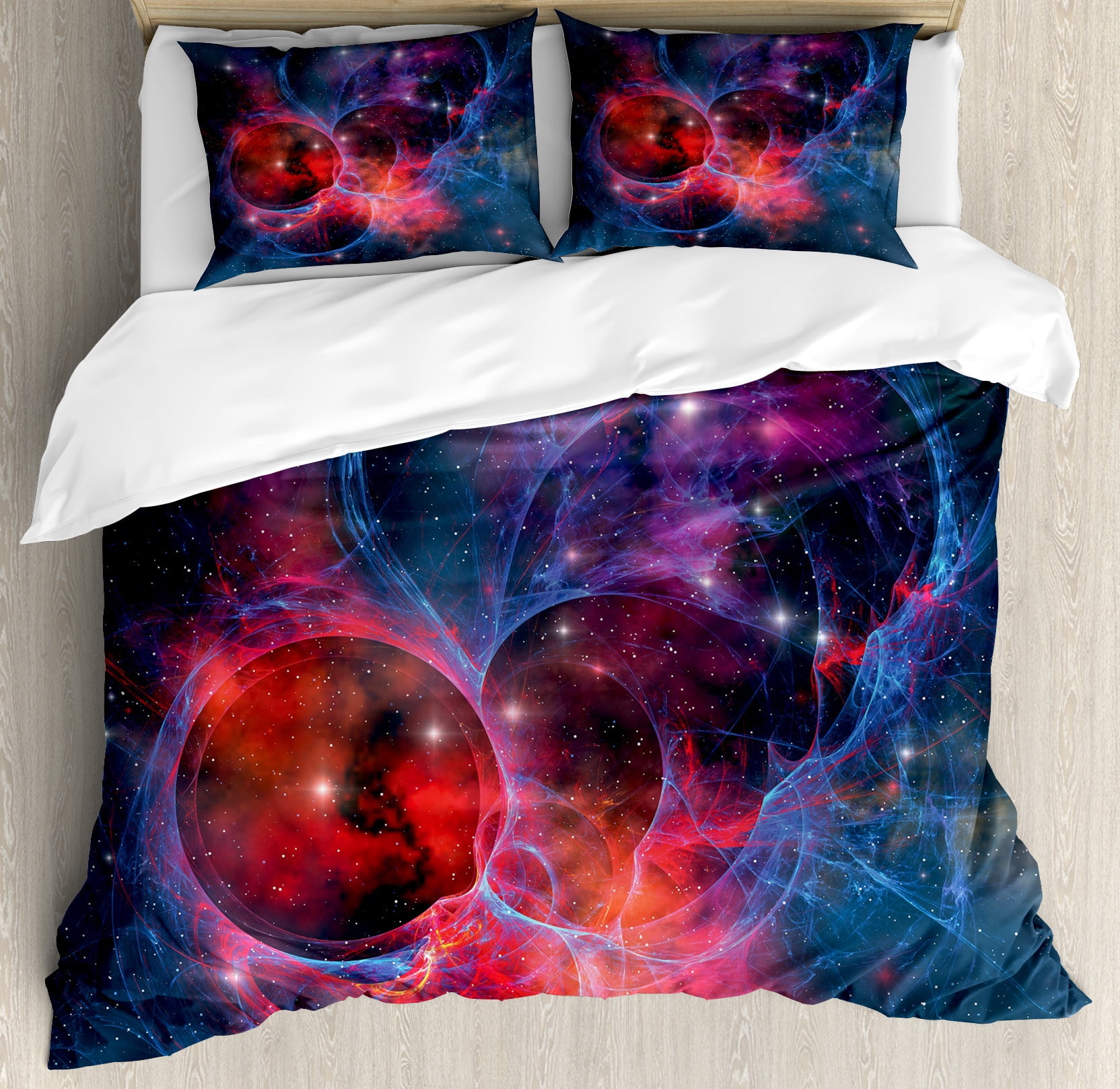 Outer Space Duvet Cover Set, Nebula Gas Celestial Expanse in Galaxy ...