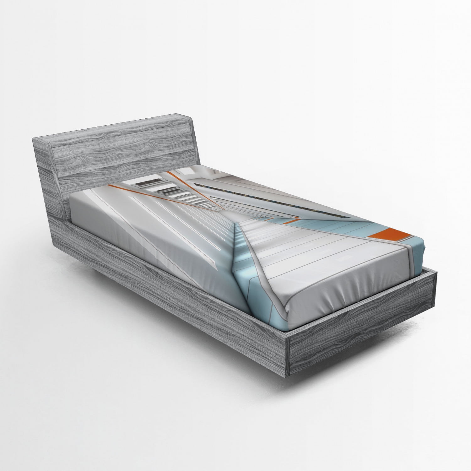 Outer Space Fitted Sheet, Architecture of Spacecraft Rocket Travel ...