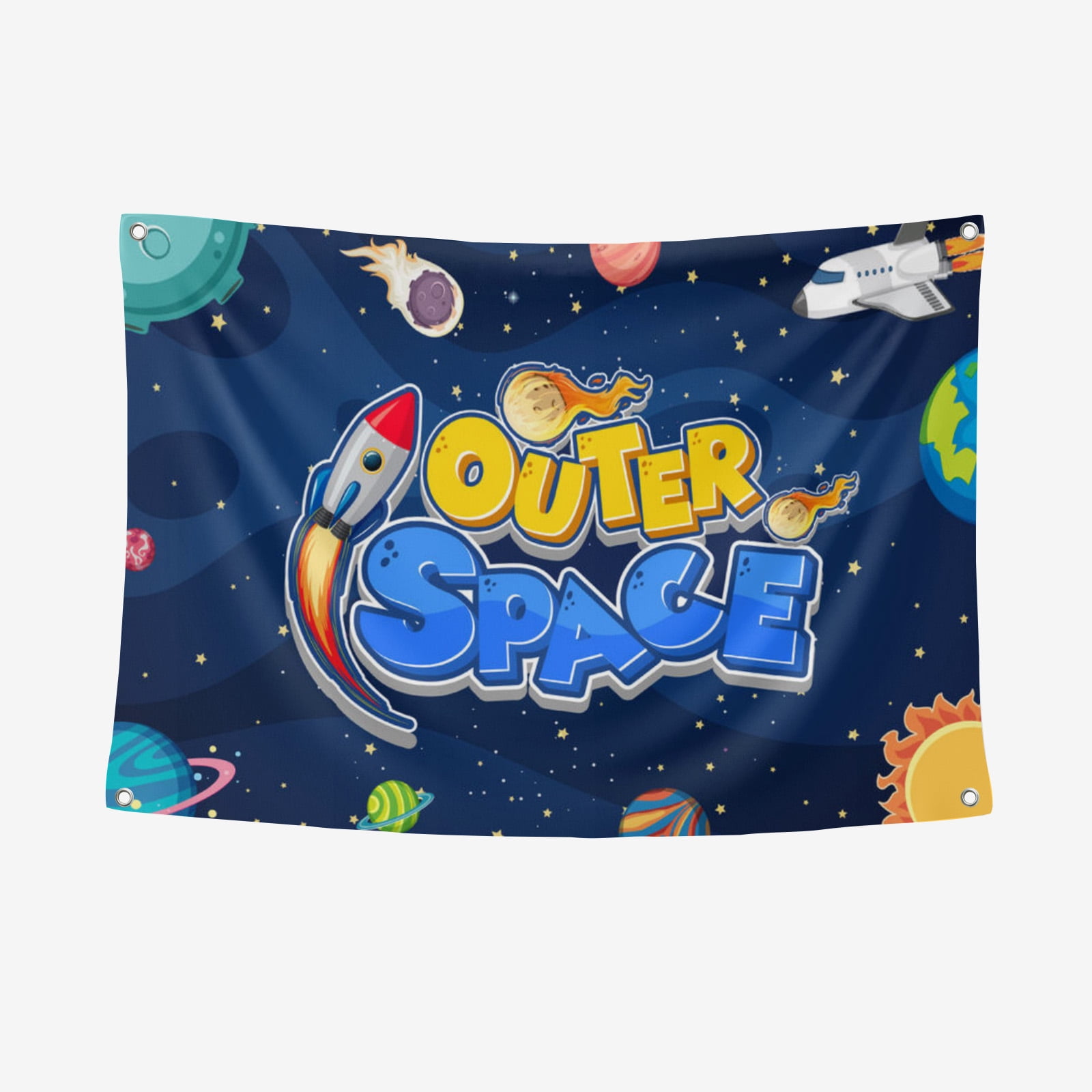 Outer Space Galaxy Backdrop Kids Birthday System Galaxy Spaceship ...