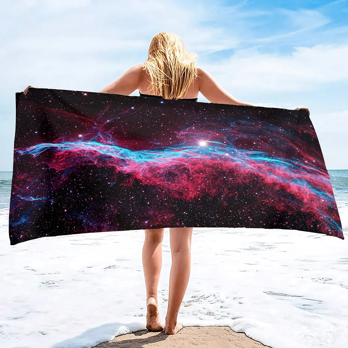 Outer Space Galaxy Nebula Sand Free Beach Towels Absorbent Oversized ...