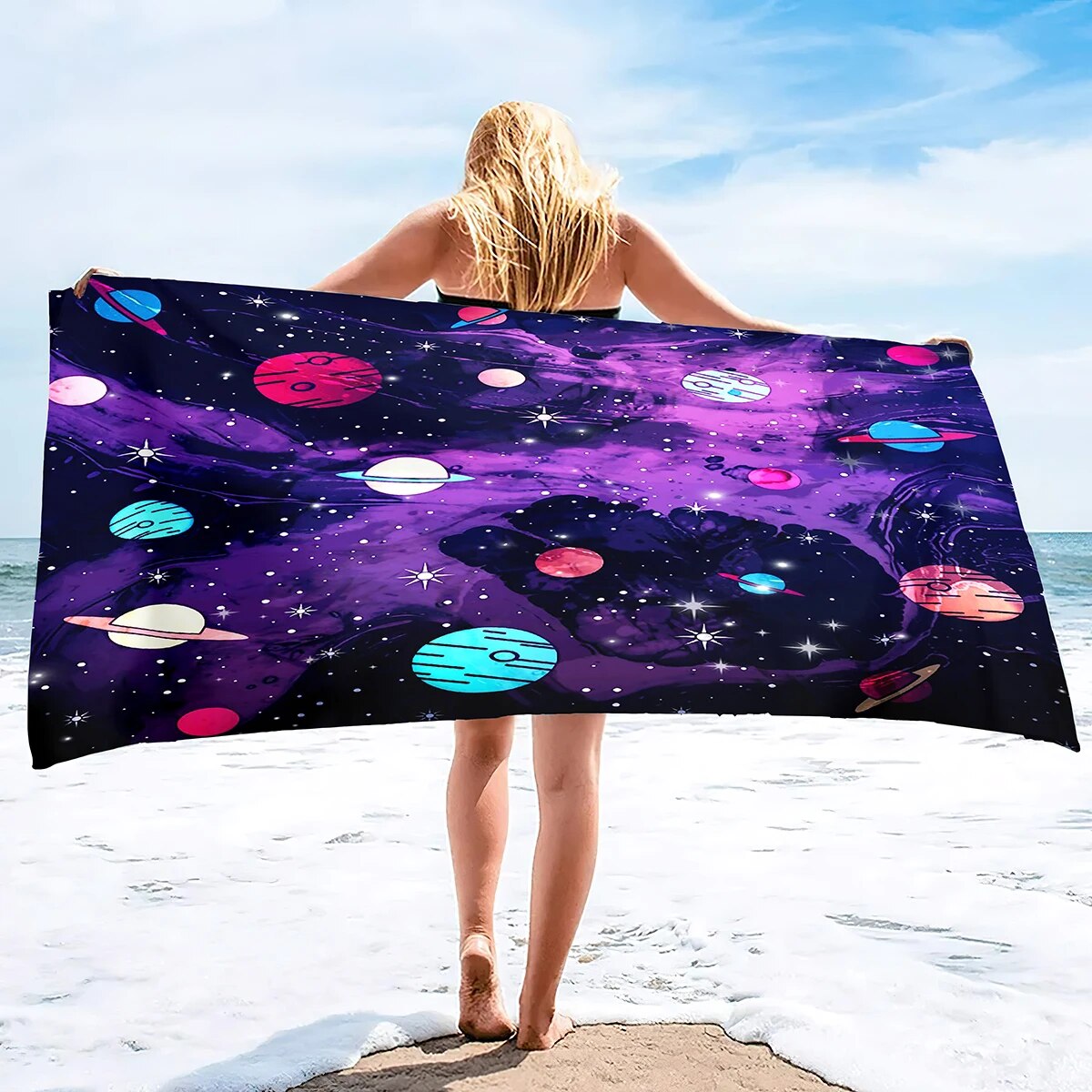 Outer Space Galaxy Nebula Sand Free Beach Towels Absorbent Oversized ...