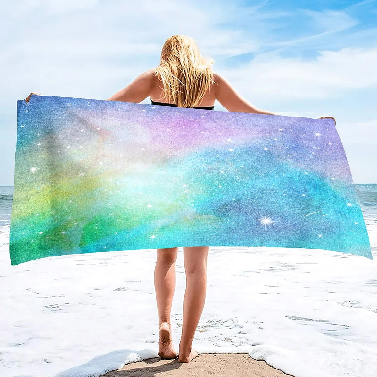 Outer Space Galaxy Nebula Sand Free Beach Towels Absorbent Oversized ...