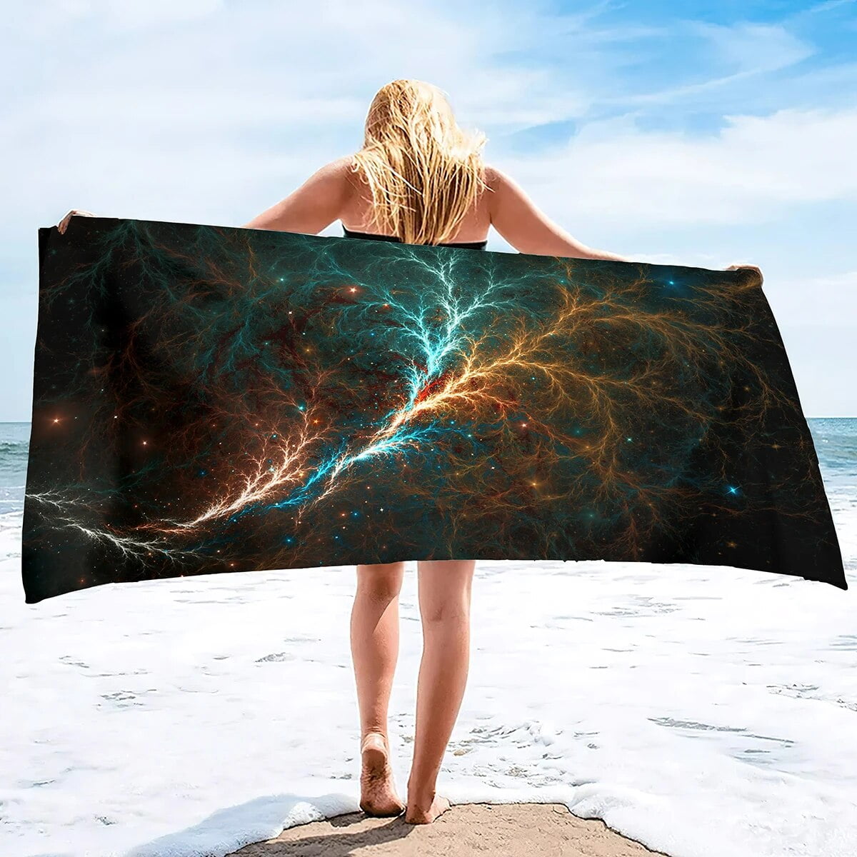 Outer Space Galaxy Nebula Sand Free Beach Towels Absorbent Oversized Bath Towel Large Hand for ...