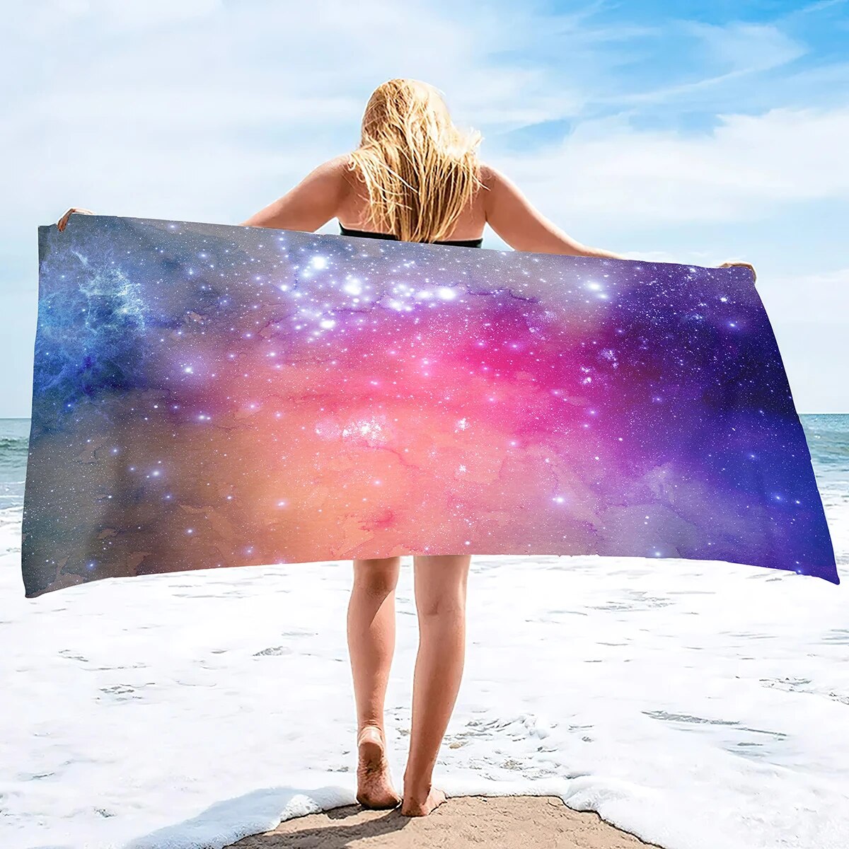 Outer Space Galaxy Nebula Sand Free Beach Towels Absorbent Oversized Bath Towel Large Hand for ...