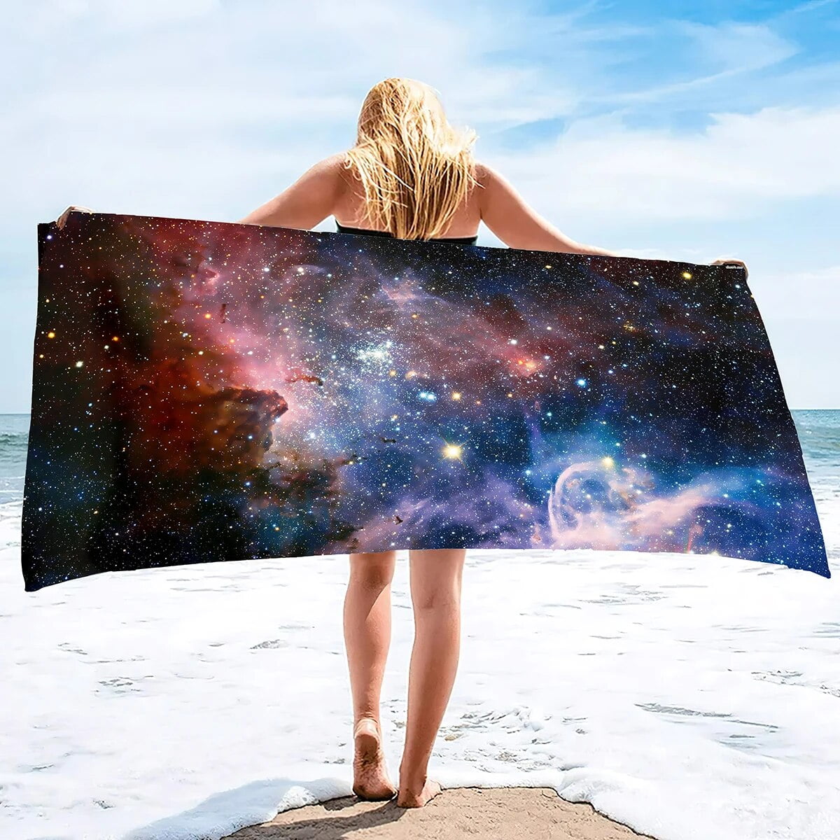Outer Space Galaxy Nebula Sand Free Beach Towels Absorbent Oversized Bath Towel Large Hand for ...