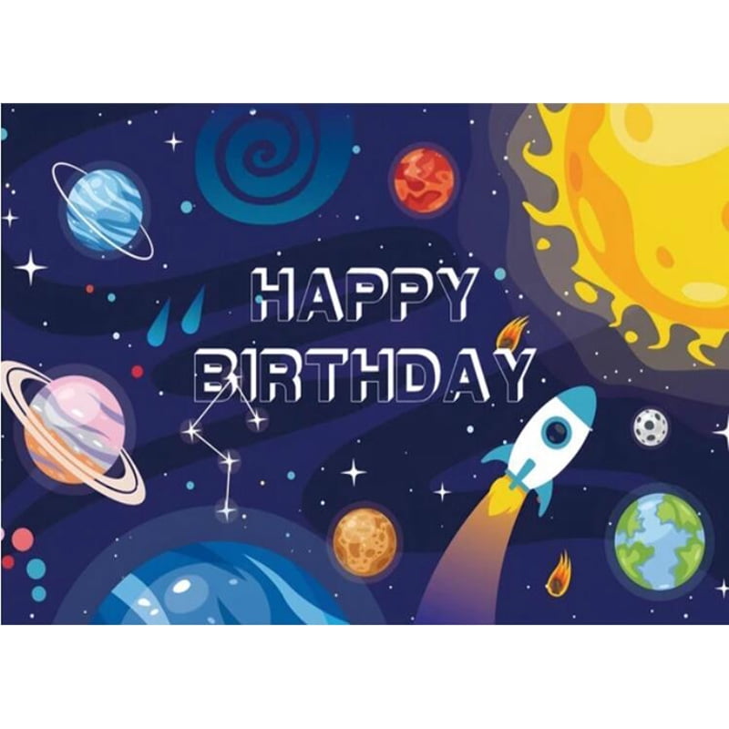 Outer Space Happy Birthday Backdrop Galaxy Planet Astronaut Photography ...