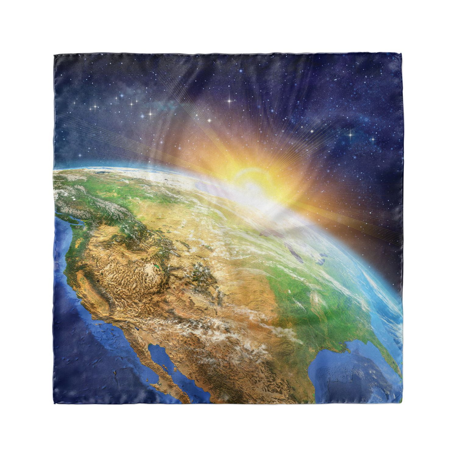 Outer Space Head Scarf, View of Sunrise Planet, Head Wrap, 3 Sizes, by ...