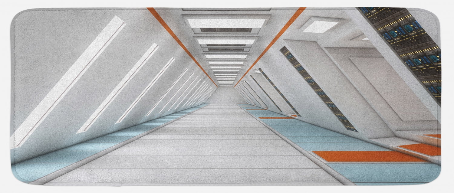 Outer Space Kitchen Mat, Architecture of Spacecraft Rocket Travel ...