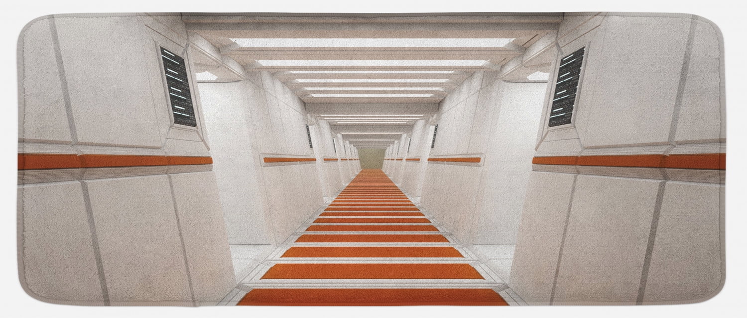 Outer Space Kitchen Mat, Spacelaunch Spaceship Futuristic Interior ...