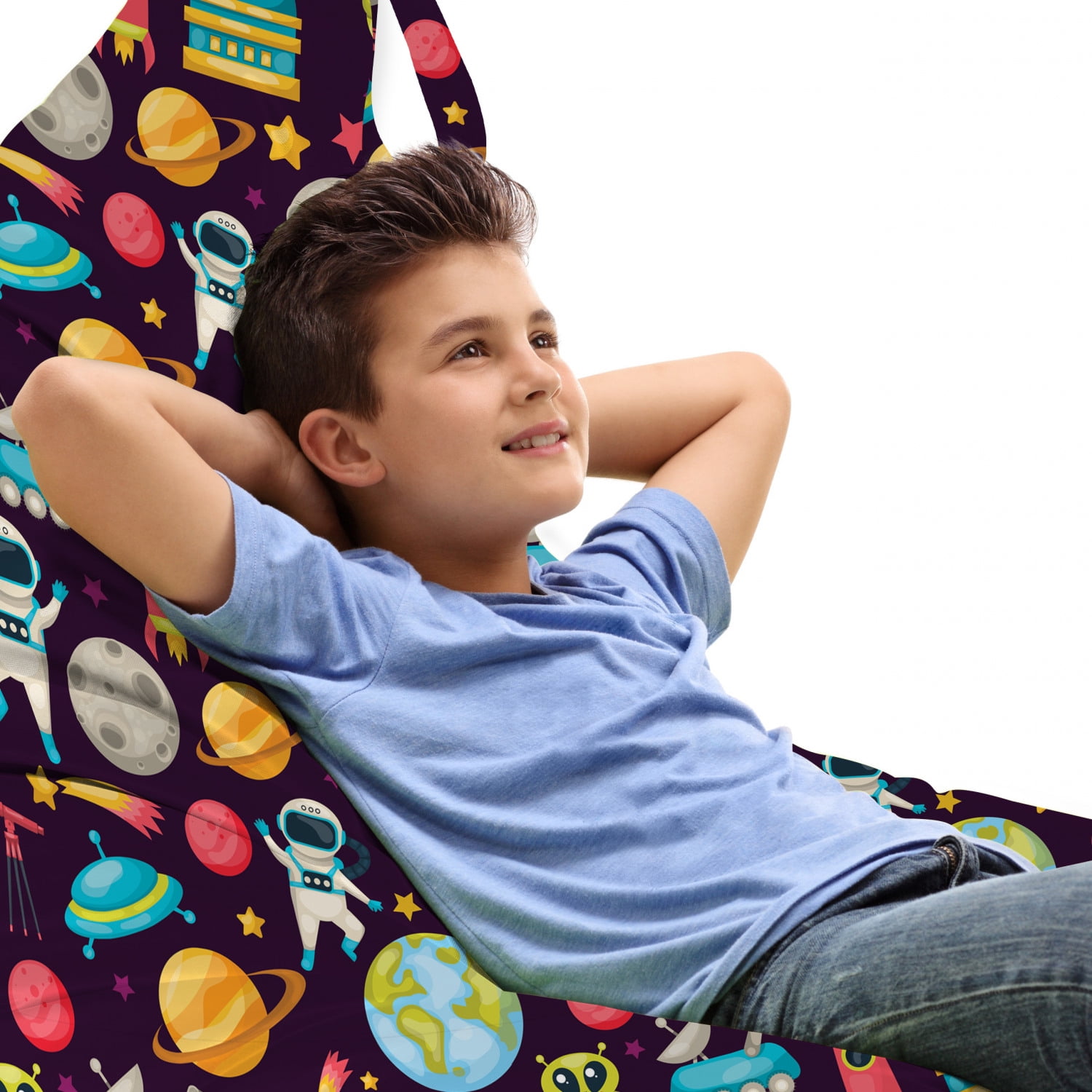 Outer Space Lounger Chair Bag, Galaxy Party Pattern Ufo Aliens ...