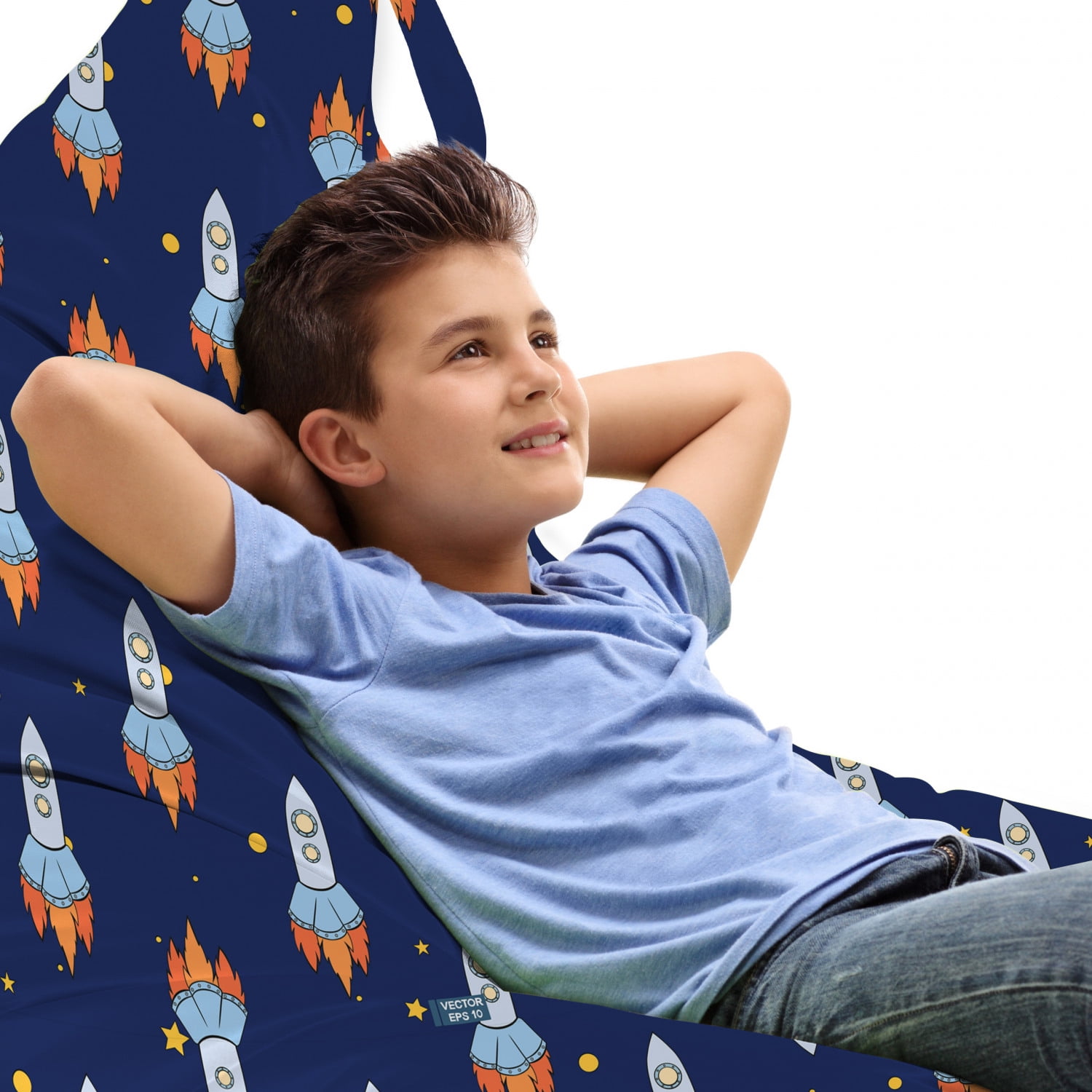 Outer Space Lounger Chair Bag, Rockets Flying to Sky Galactic Journey ...