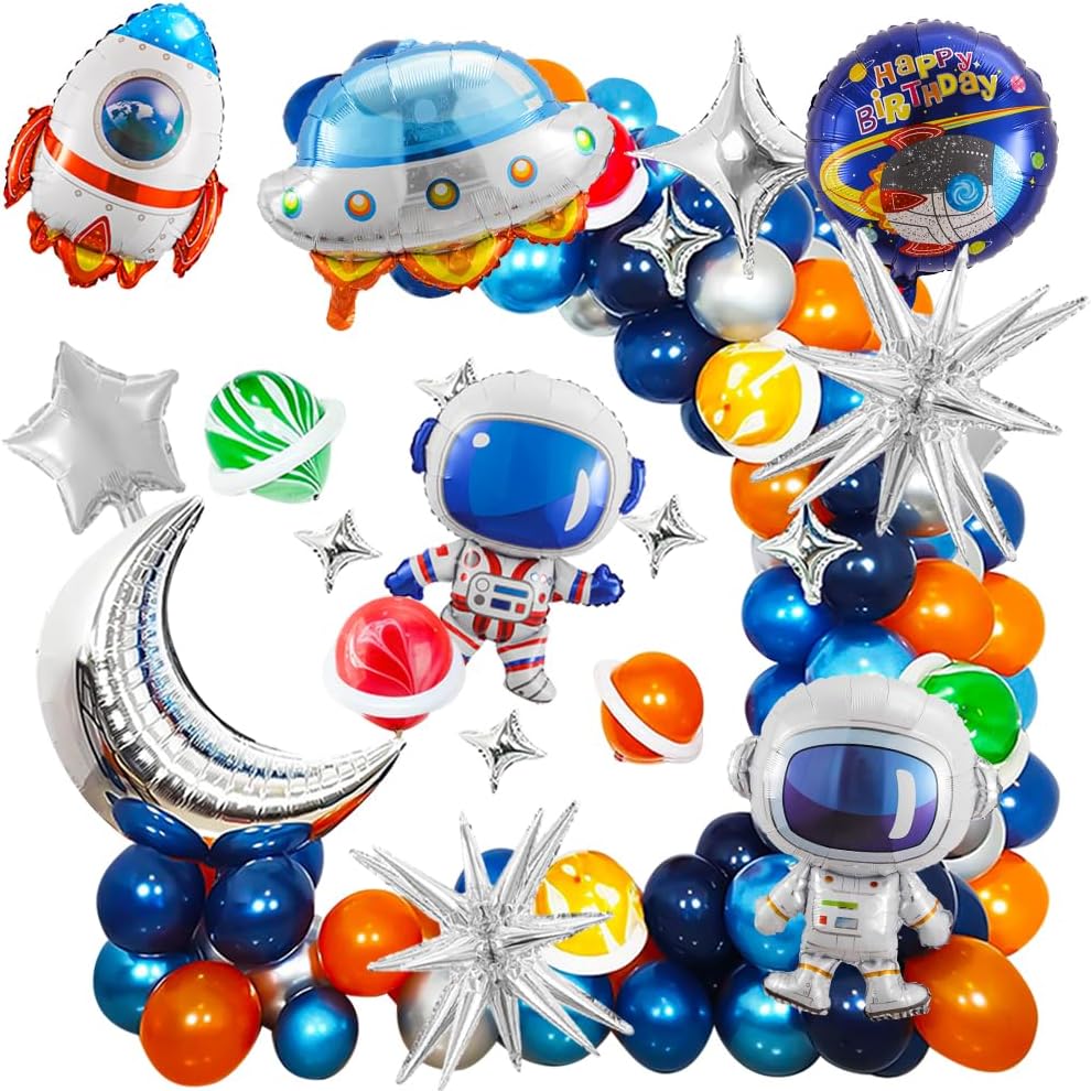 Outer Space Party Decorations,Space Balloon Arch Kit,Astronaut UFO ...