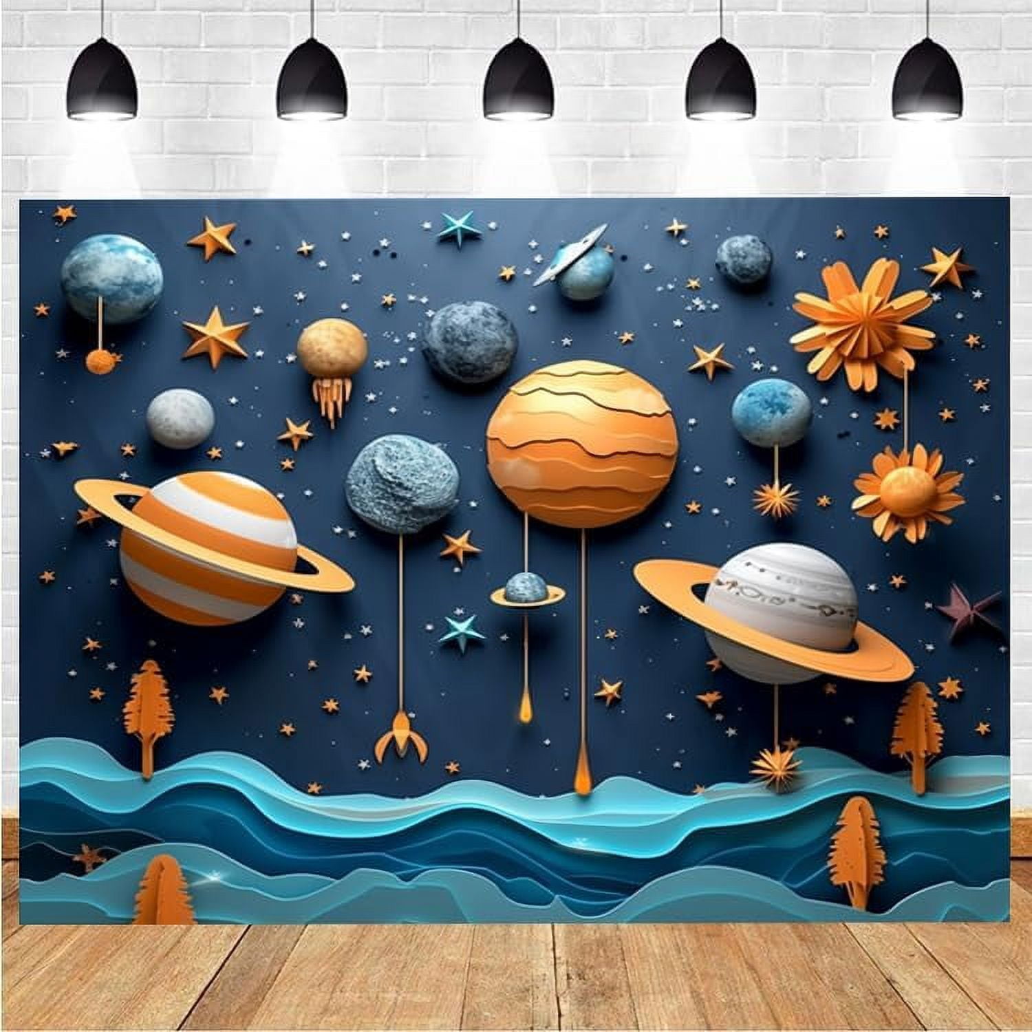 Outer Space Photography Backdrop Kids Boys Space Theme Birthday Party ...