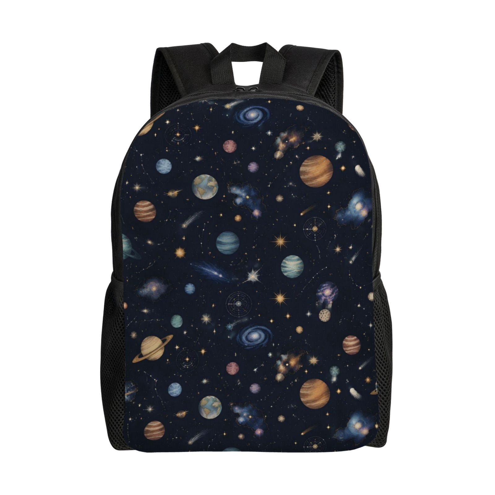 Outer Space Planet Galaxy Backpack Full Front Print Travel Laptop Bag ...