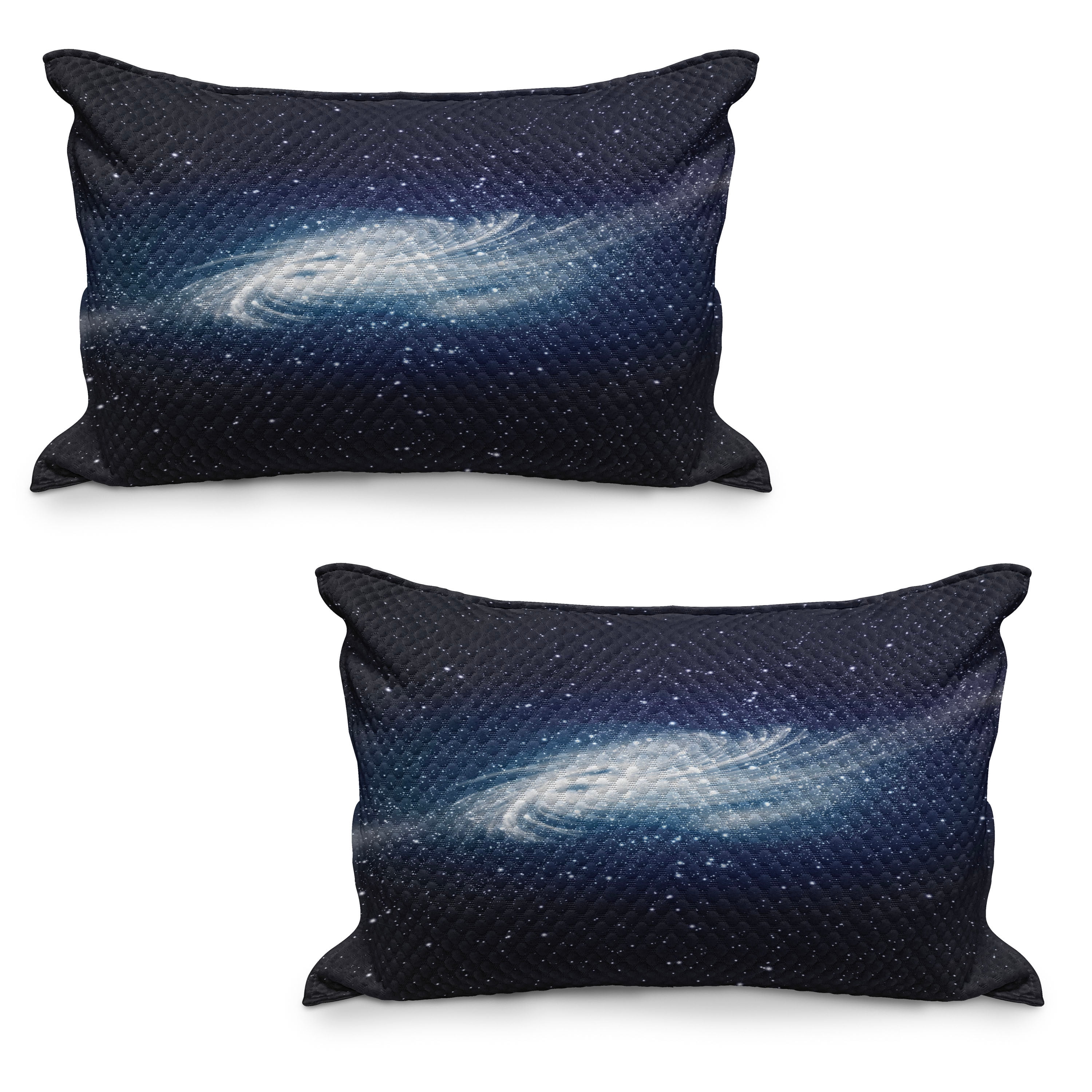 Outer Space Quilted Pillowcover Set of 2, Spiral Galaxy Image Space and ...