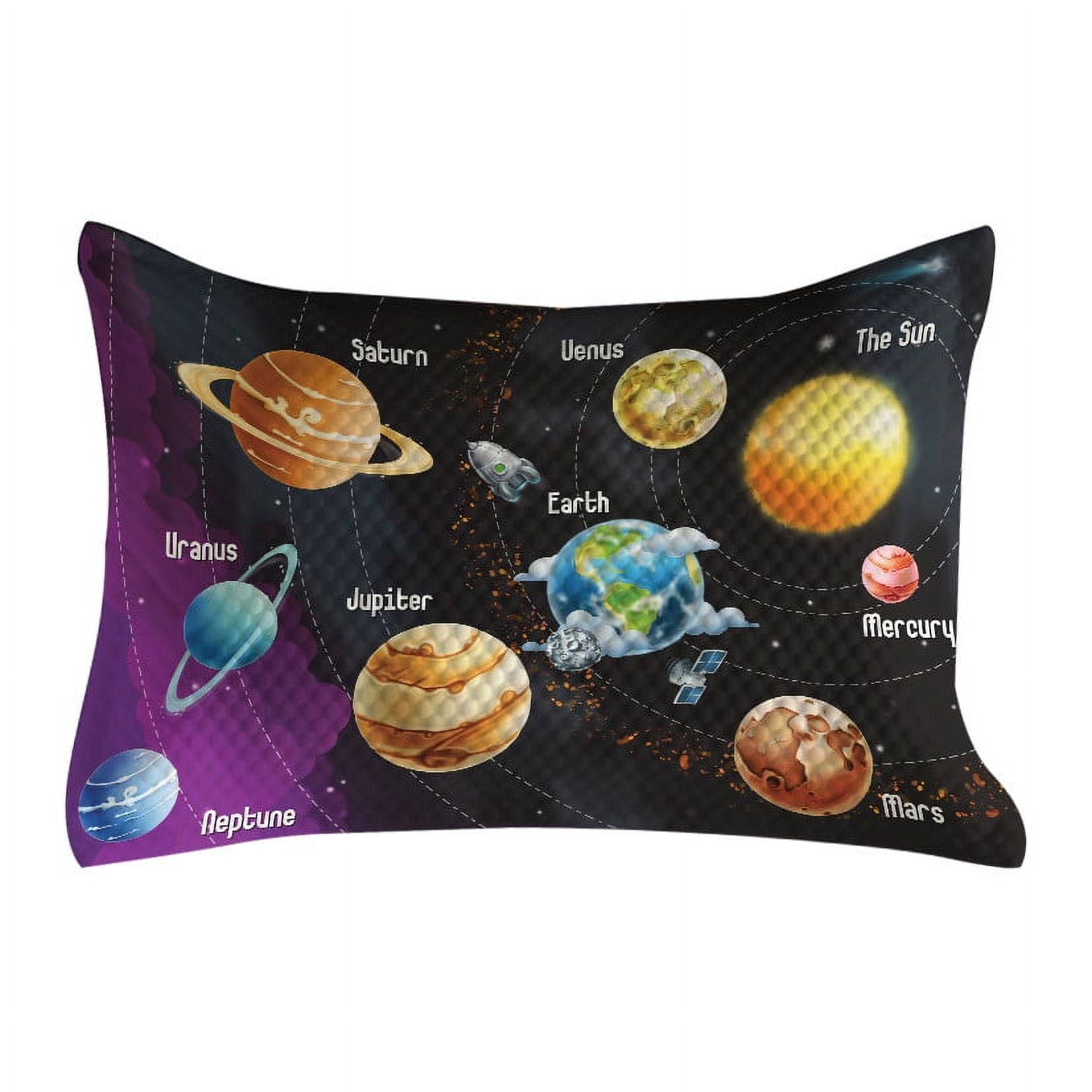 Outer Space Quilted Pillowcover, Solar System of Planets Milky Way ...