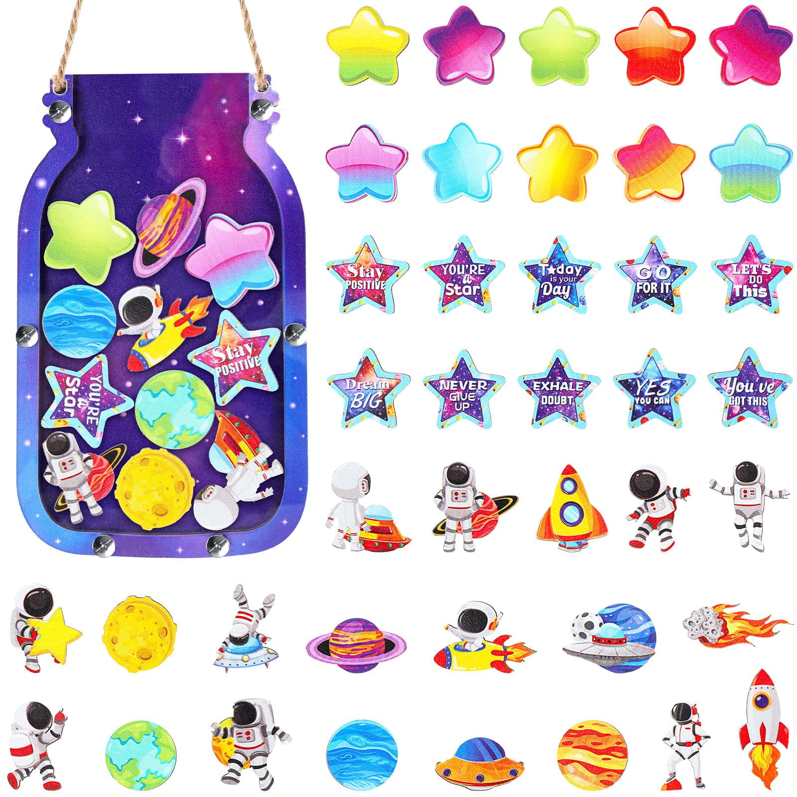 Outer Space Reward Mason Jar for Kids Bulletin Board Reward Chart ...