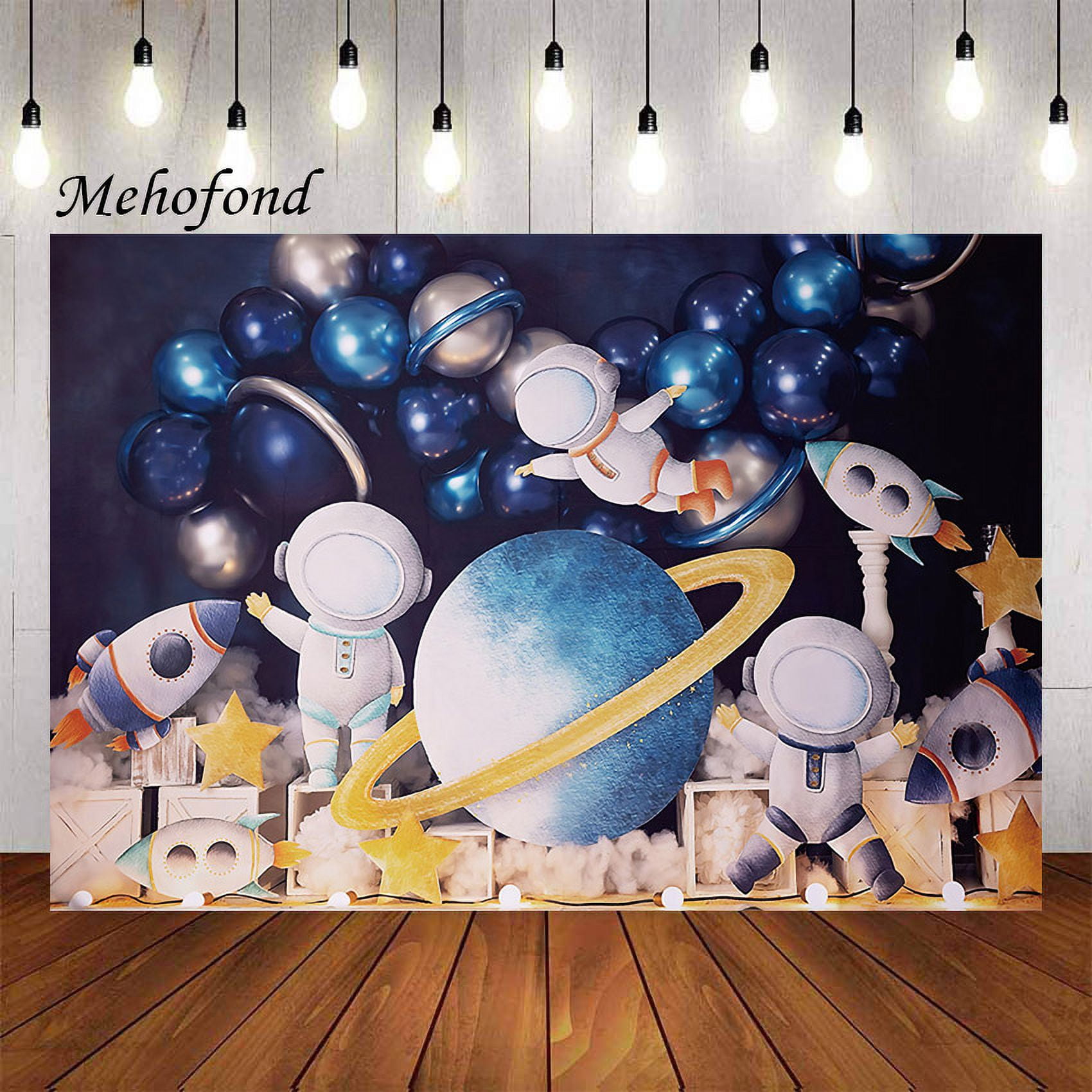 Outer Space Rocket Astronaut Galaxy Boy Birthday Party Cake Smash r ...