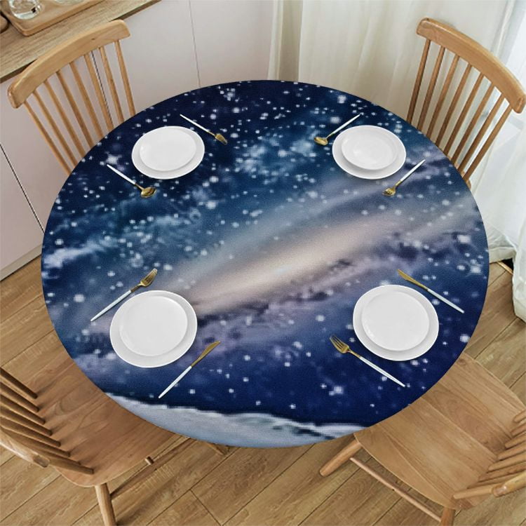 Outer Space Round Tablecloth, Spiral Galaxy Image Space and Stars ...