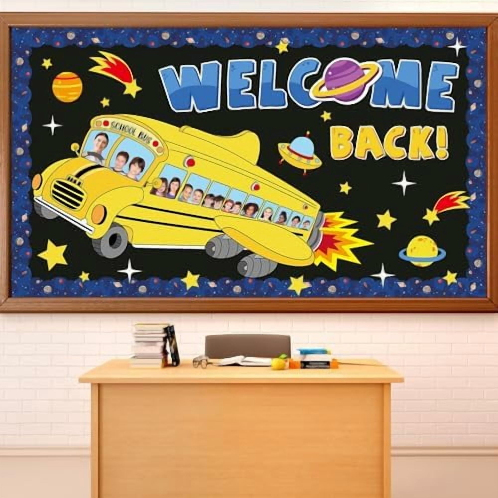 Outer Space School Bus Bulletin Board Decorations Set for Classroom ...
