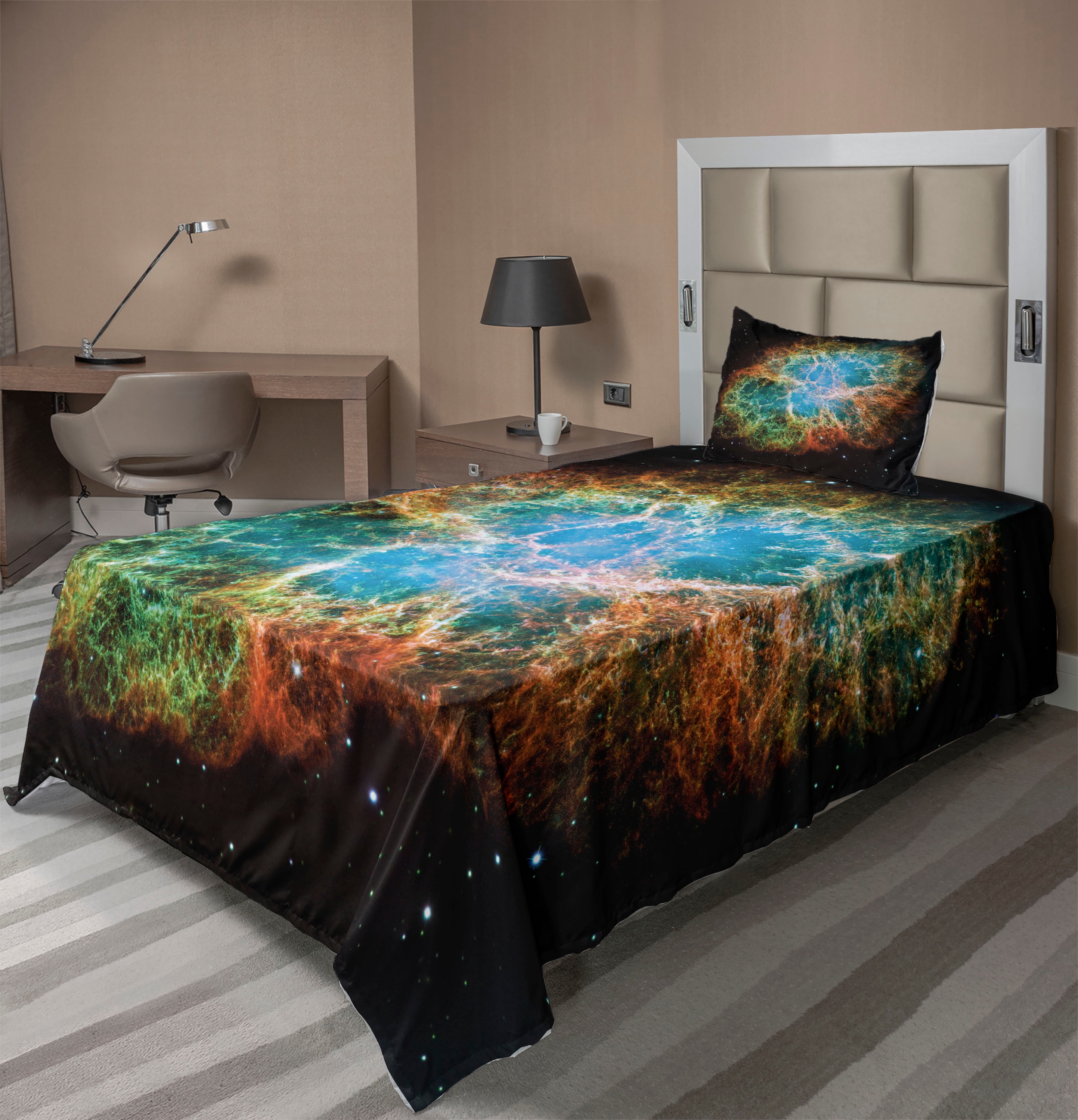 Outer Space Sheet Set, Image of Crab Nebula in Early Age Clean Version ...