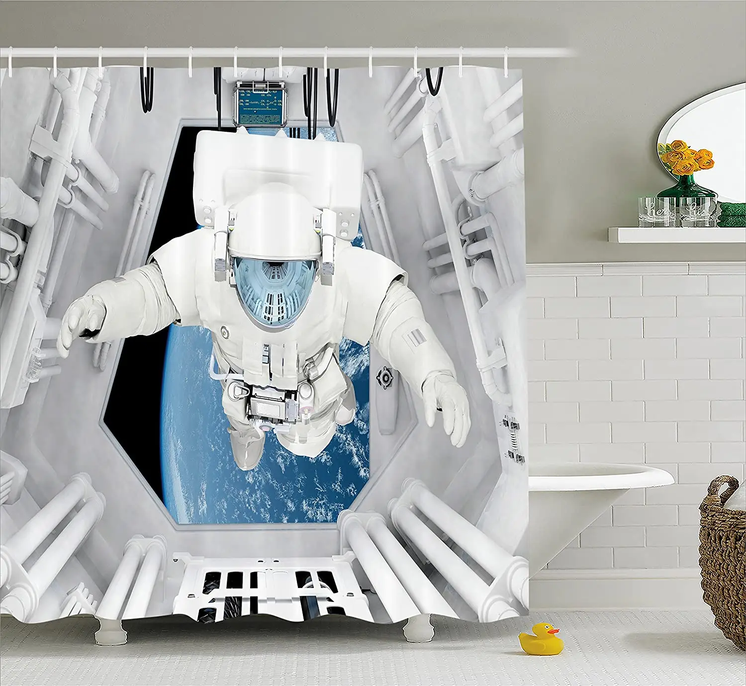 Outer Space Shower Curtain Detailed Solar System with Scientific ...