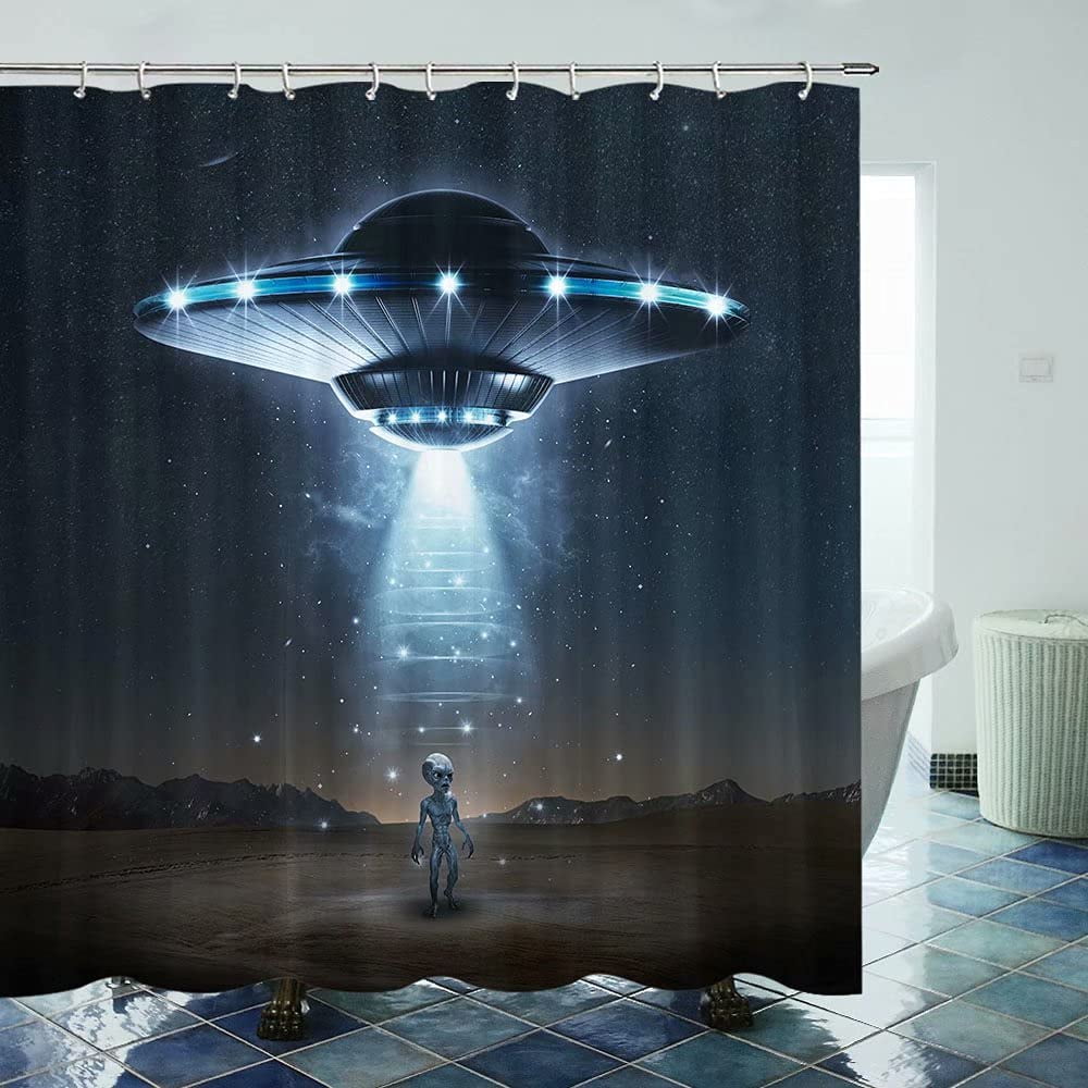 Outer Space Shower Curtain Spaceship Space Station Control Room Science ...