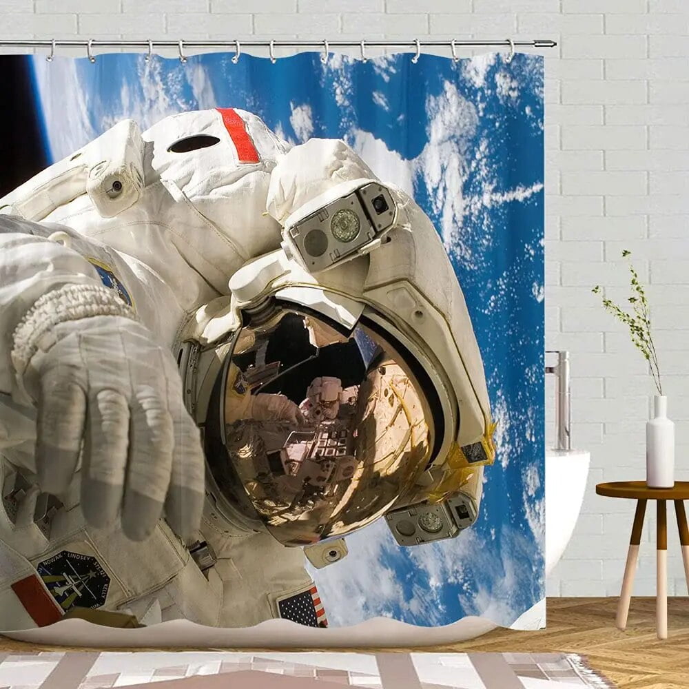 Outer Space Shower Curtain Spaceship Space Station Control Room Science ...