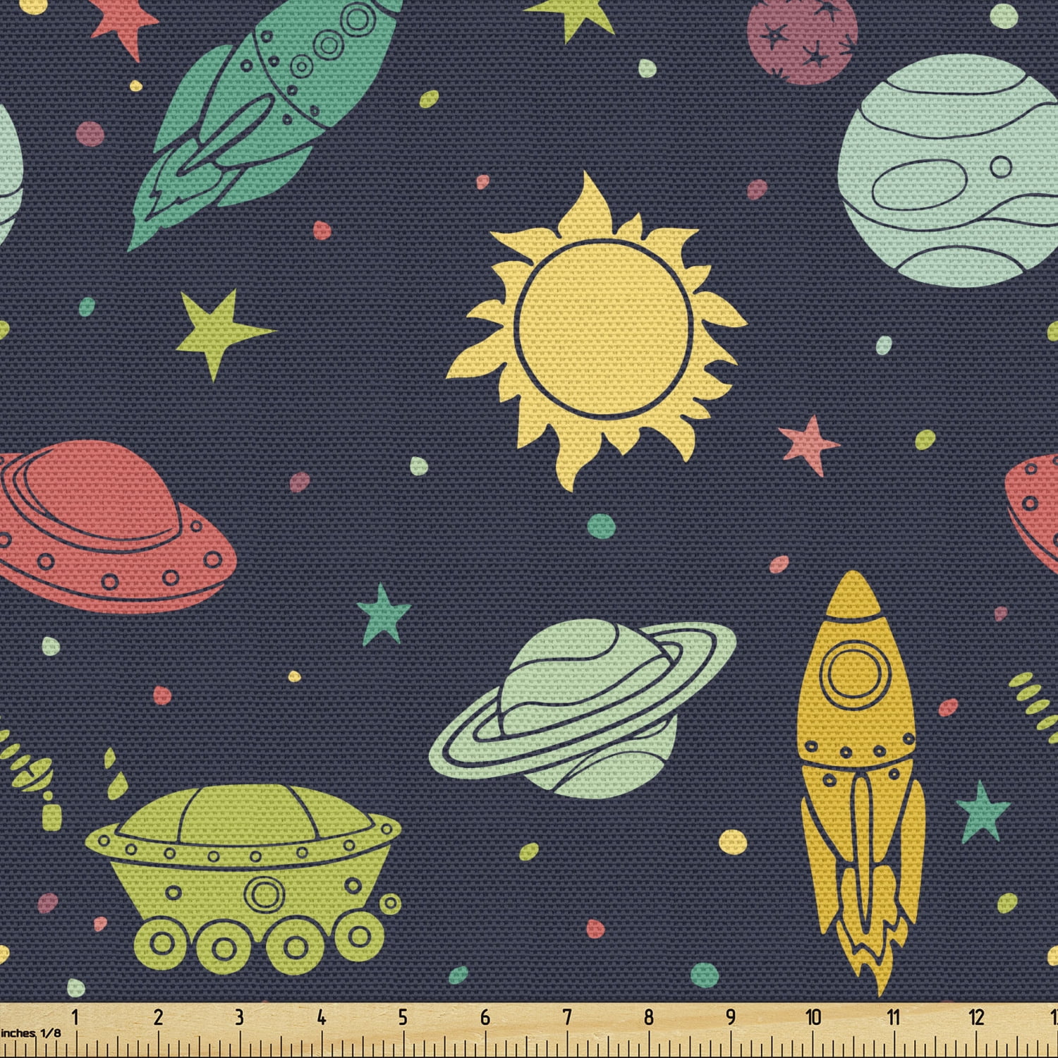 Ambesonne Outer Space Fabric by the Yard Upholstery, Galaxy Themed ...