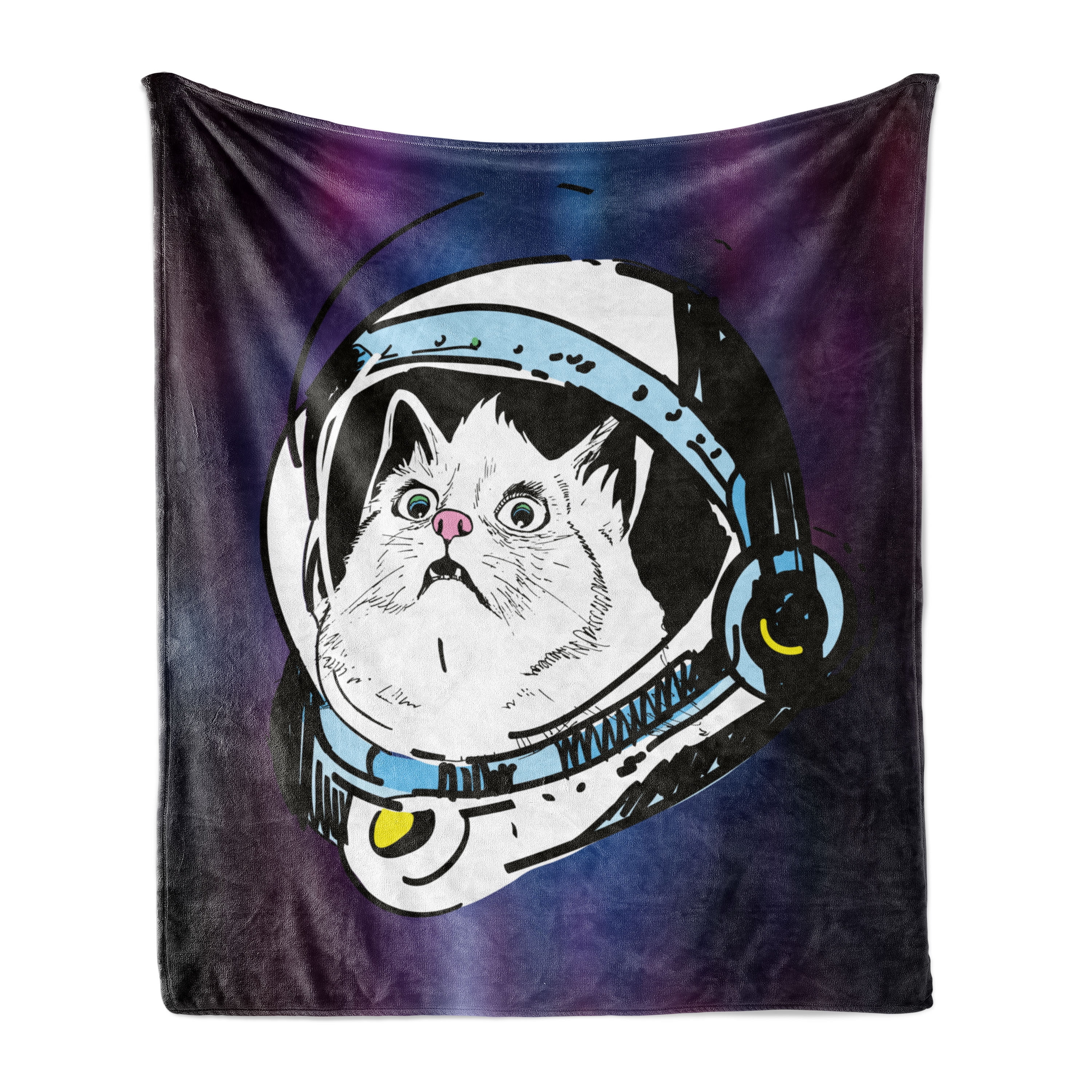 Outer Space Soft Flannel Fleece Throw Blanket, Kitten in Astronaut Hat ...