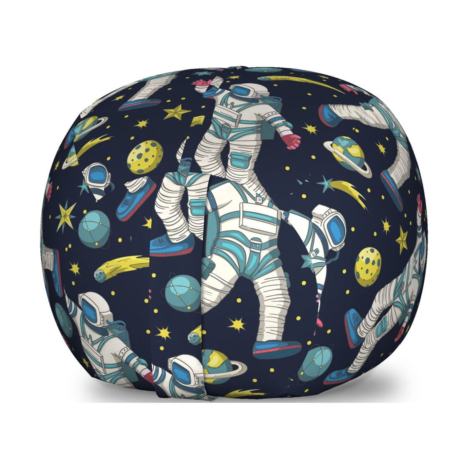 Outer Space Storage Toy Bag Chair, Cartoon Style Illustration of ...