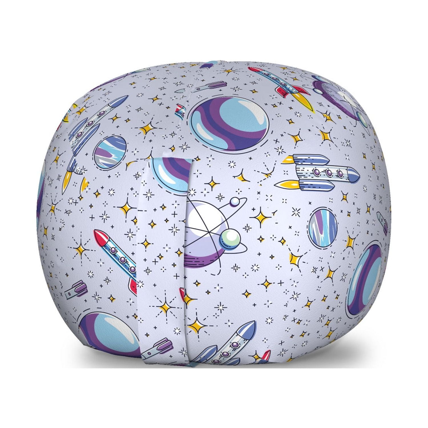 Outer Space Storage Toy Bag Chair, Cosmos Fantasy Colorful Cartoonish ...