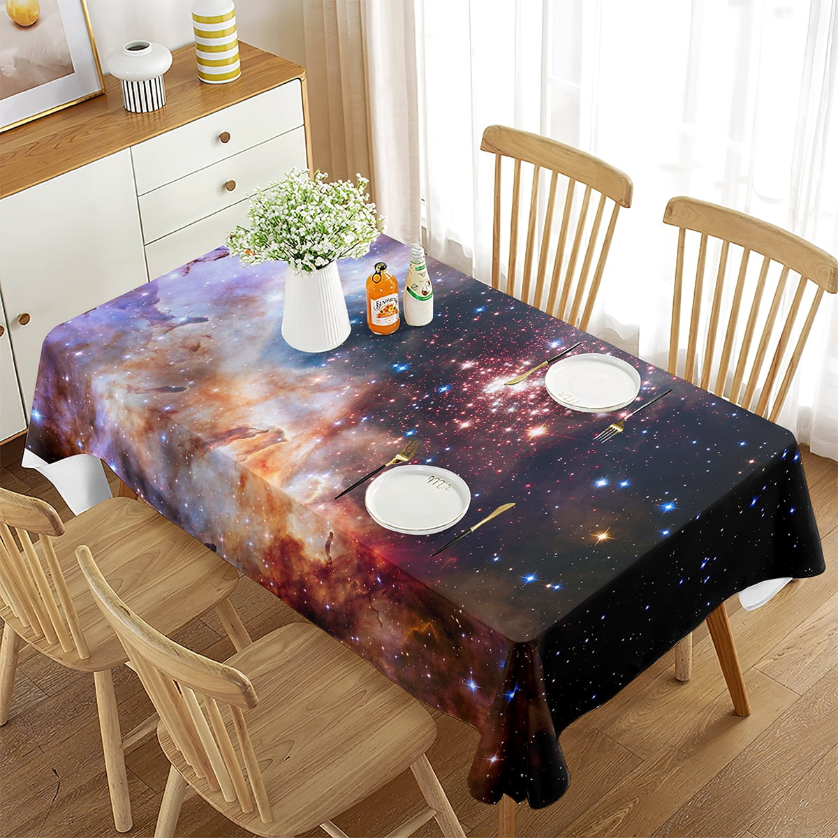 Outer Space Tablecloth Galaxy Stars Planets In The Universe Milky Way ...