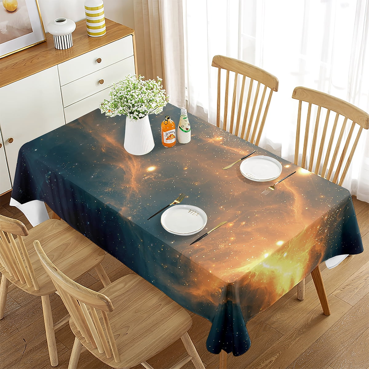 Outer Space Tablecloth Galaxy Stars Planets In The Universe Milky Way ...