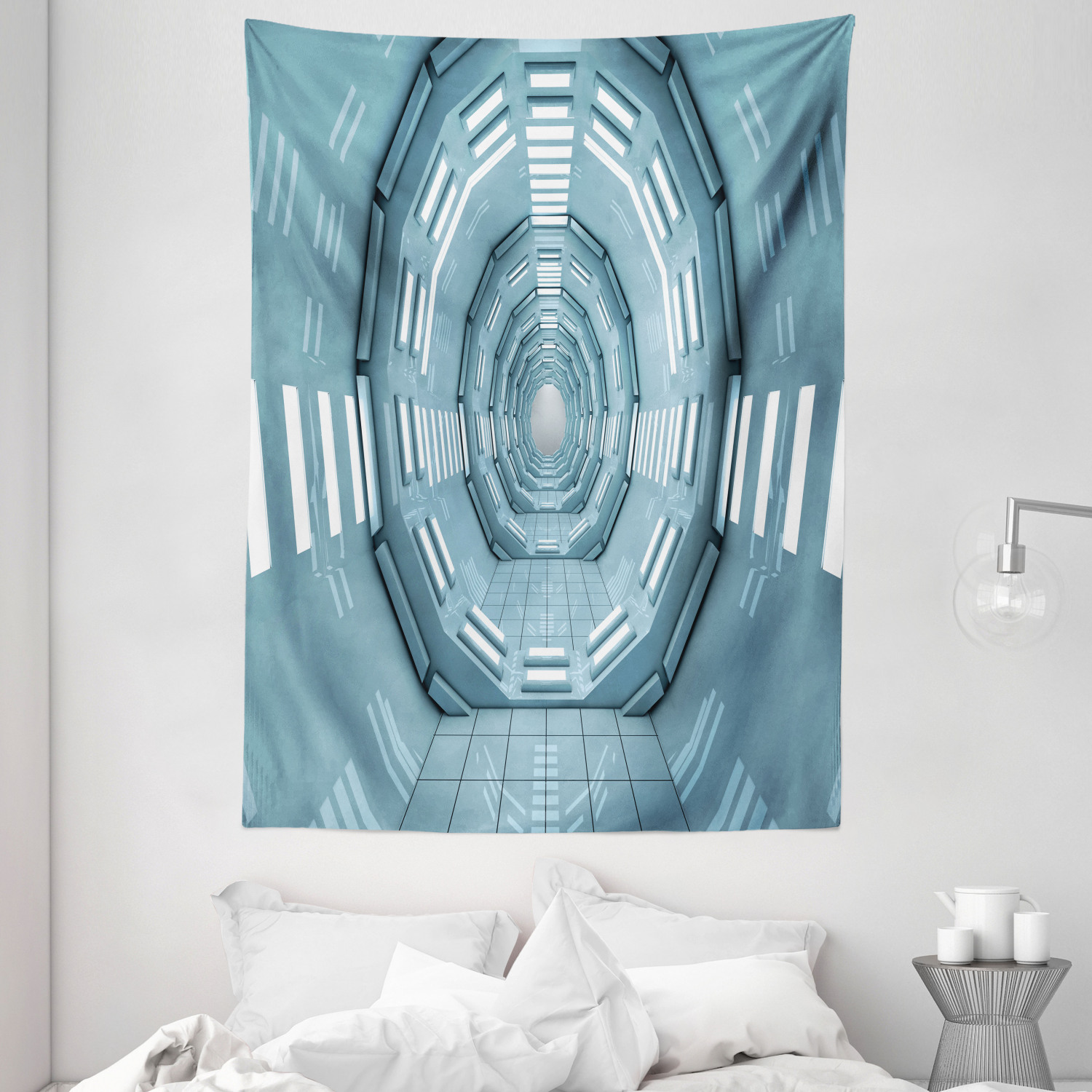 Outer Space Tapestry, Spaceship Earth Corridor Adventure to Cosmos Ufo ...