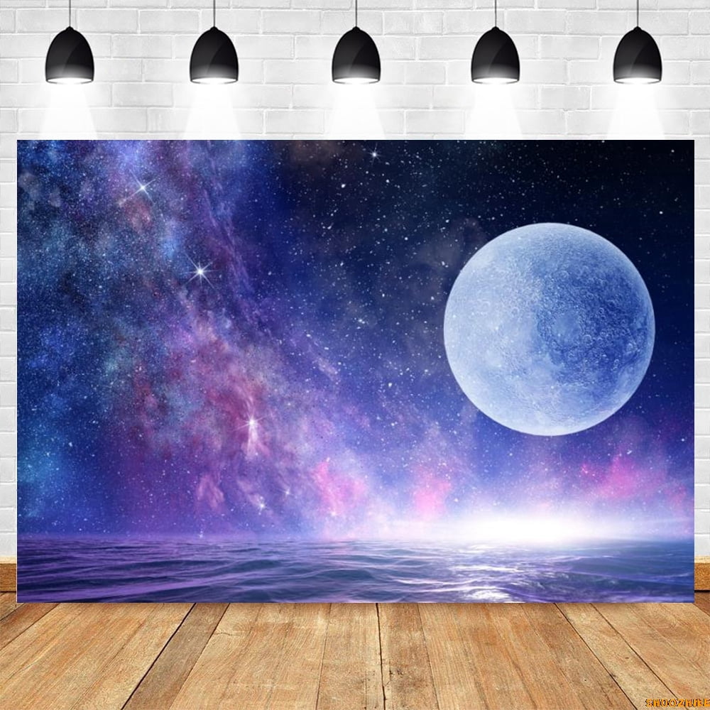 Outer Space Universe Planet Backdrop Starry Galaxy Baby Shower Childr ...