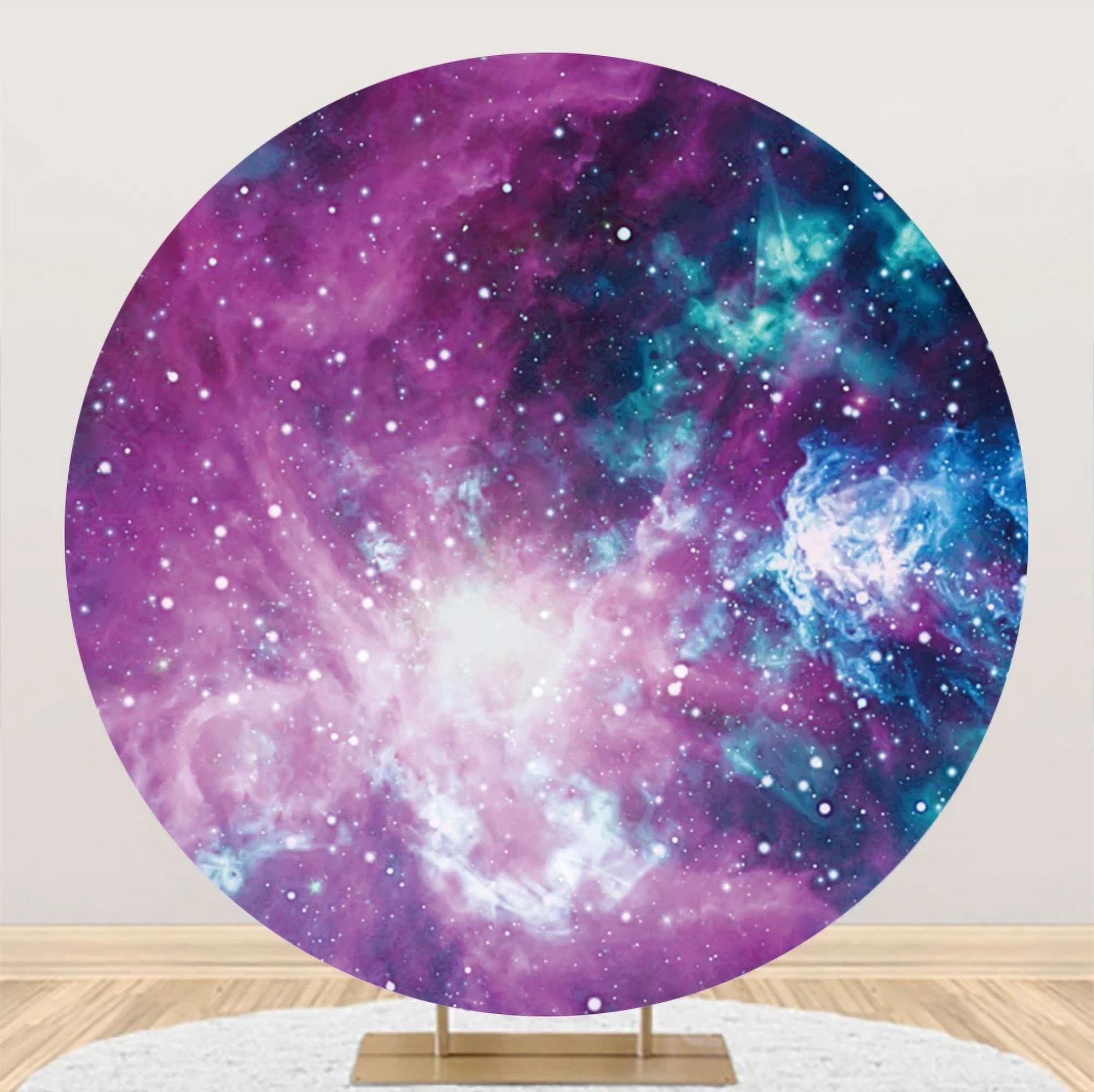 Outer Space Universe Round Backdrop Starry Sky Galaxy Moon Planet Earth ...